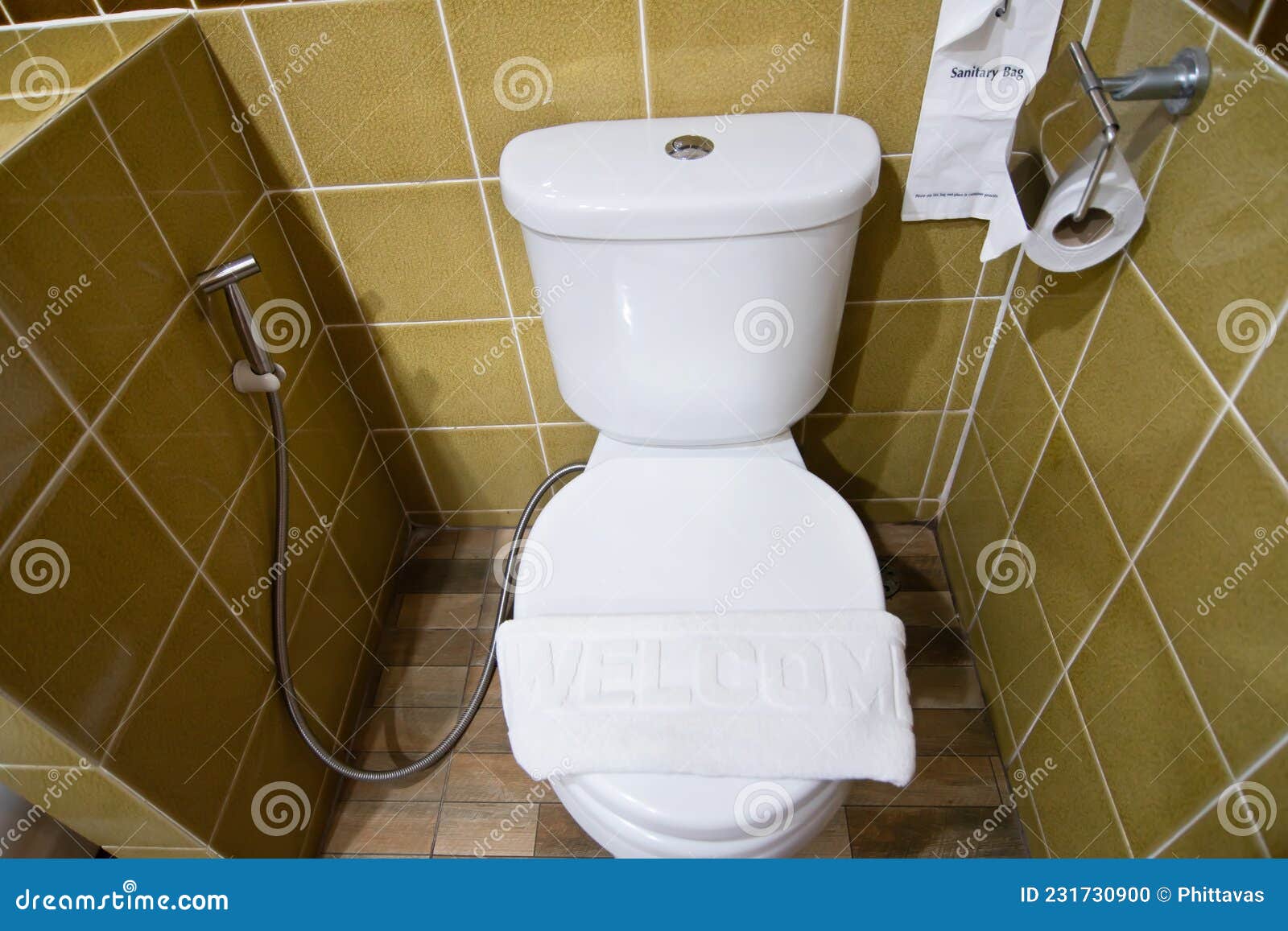 Flush Toilet in Honeymoon Suit Room Stock Photo - Image of travel ...