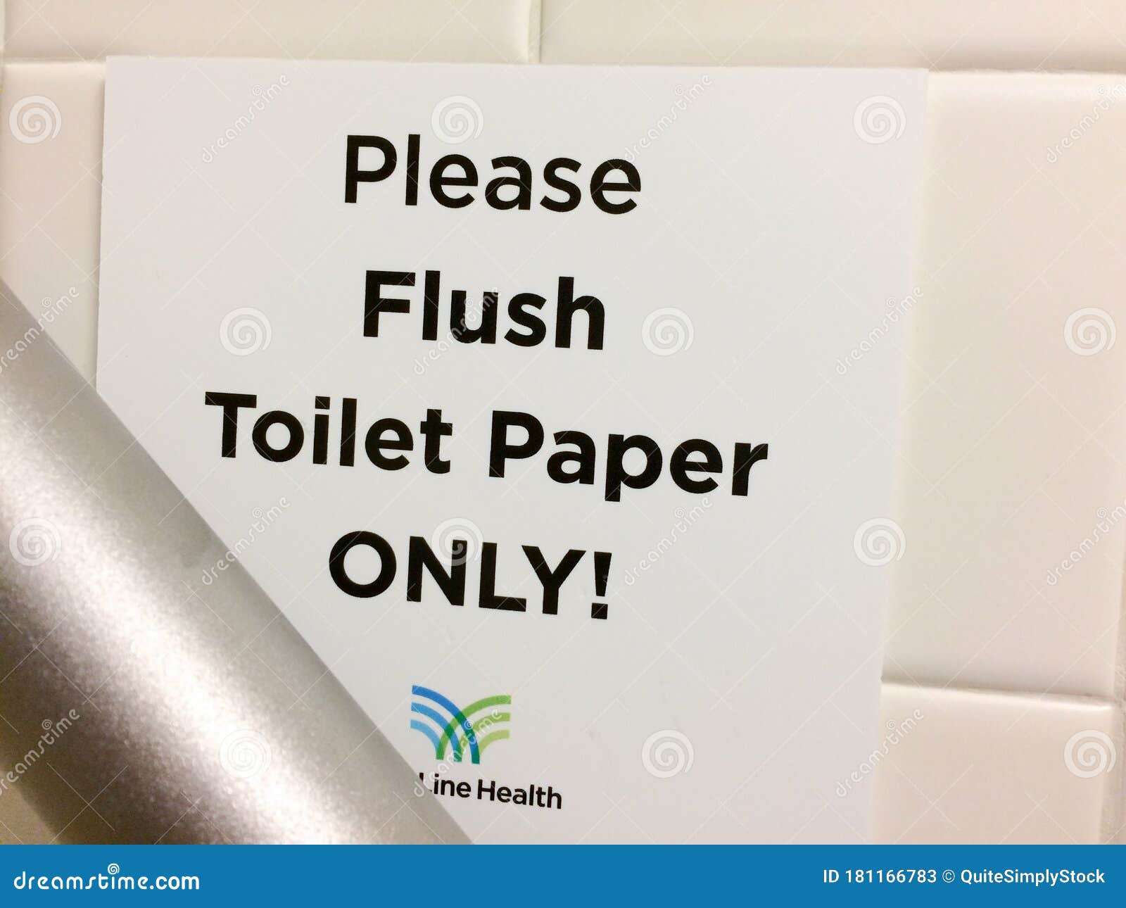 Flush Toilet Paper only Sign Stock Image - Image of nurse, hospital ...