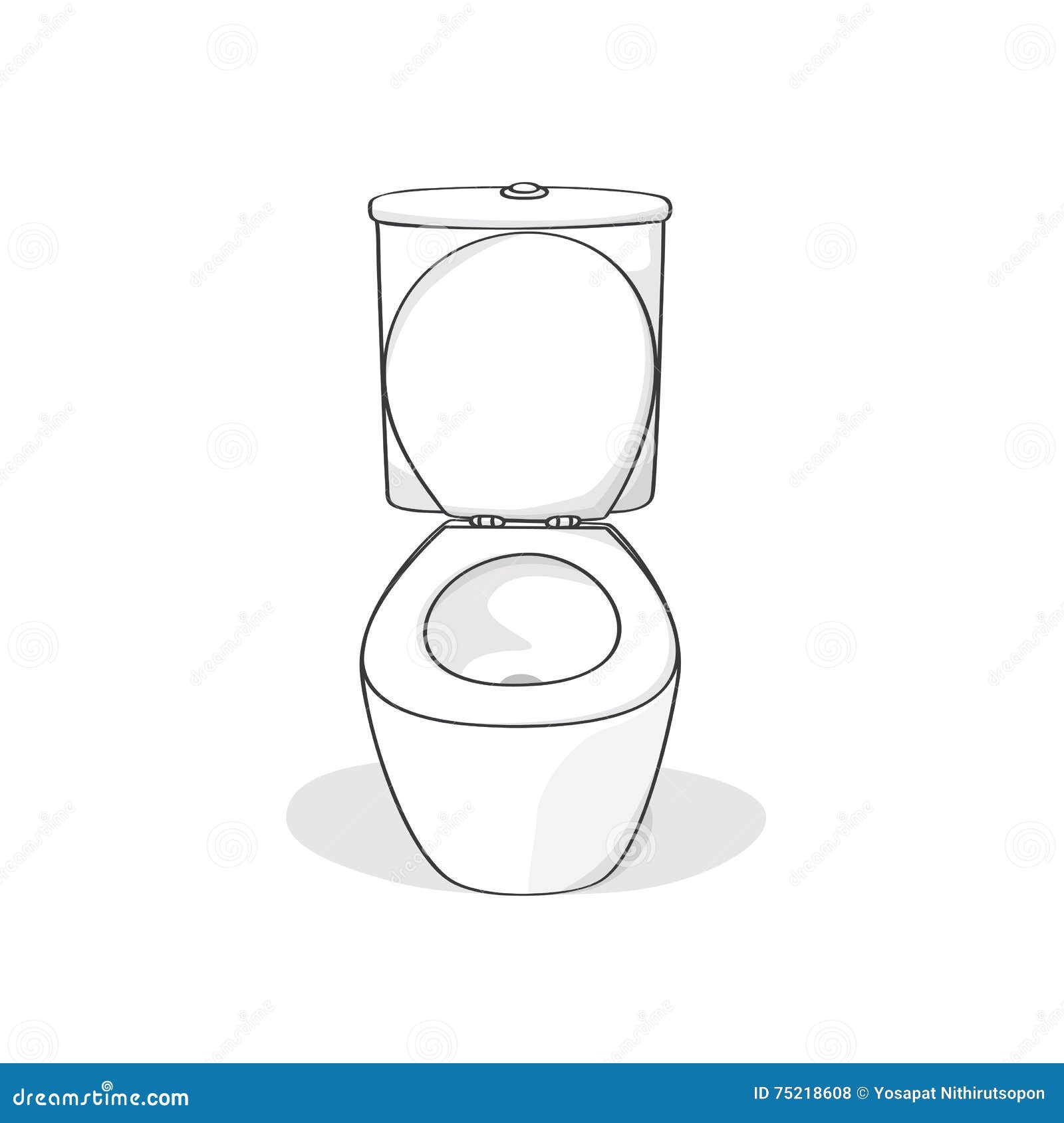 Flush Toilet Sign Icon. Flush Toilet Color Symbol. Cartoon Vector ...