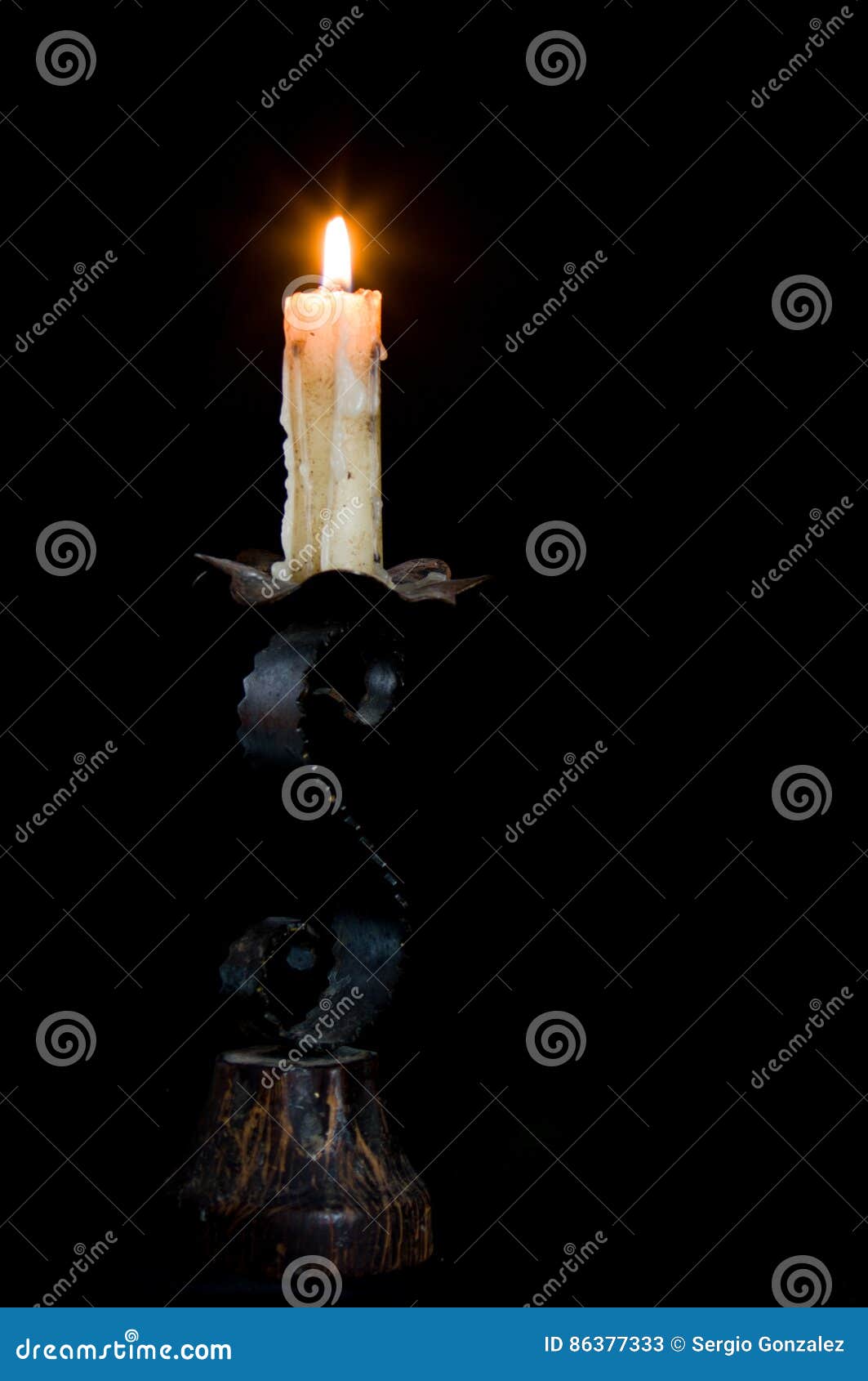 Flushed Candle Isolated in Black and with the Melted Wax Falling Down ...