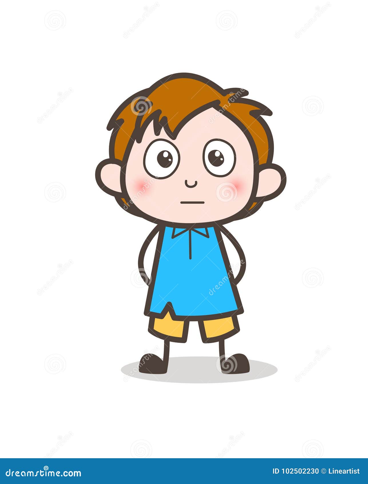 Schoolboy Expressionless Face Cartoon Stock Illustration ...