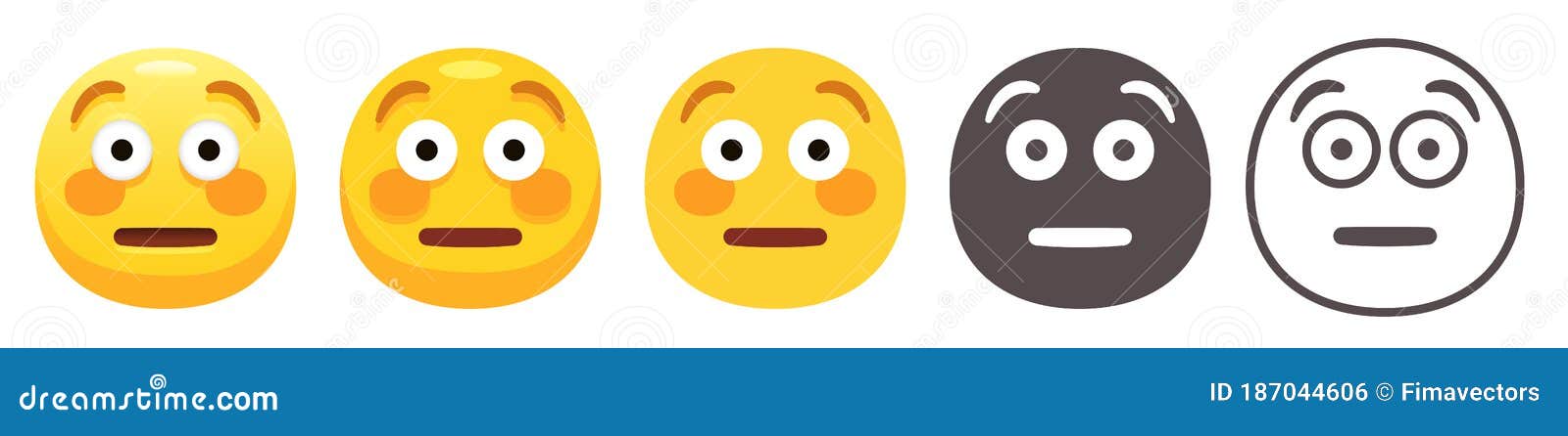 Flushed face emoji stock vector. Illustration of character - 187044606