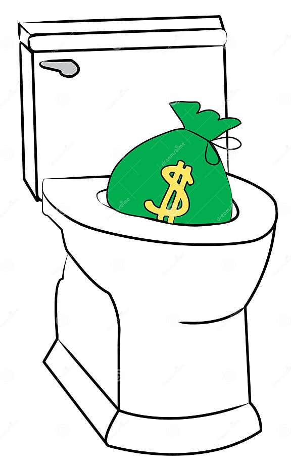 Flushing money stock vector. Illustration of finance, bathroom - 4449166