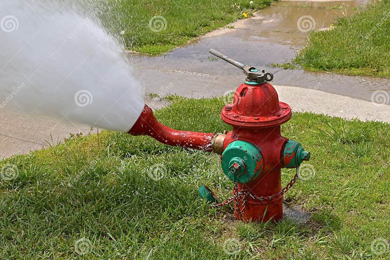 Flushing and Testing a Fire Hydrant Stock Image - Image of department ...