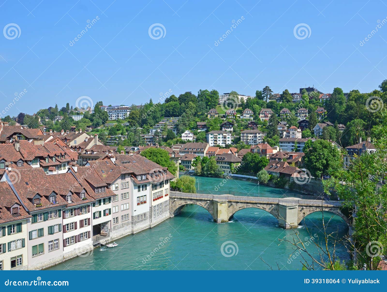 Fluss Aare, Bern, Die Schweiz Stockfoto - Bild von baum, wasser: 39318064