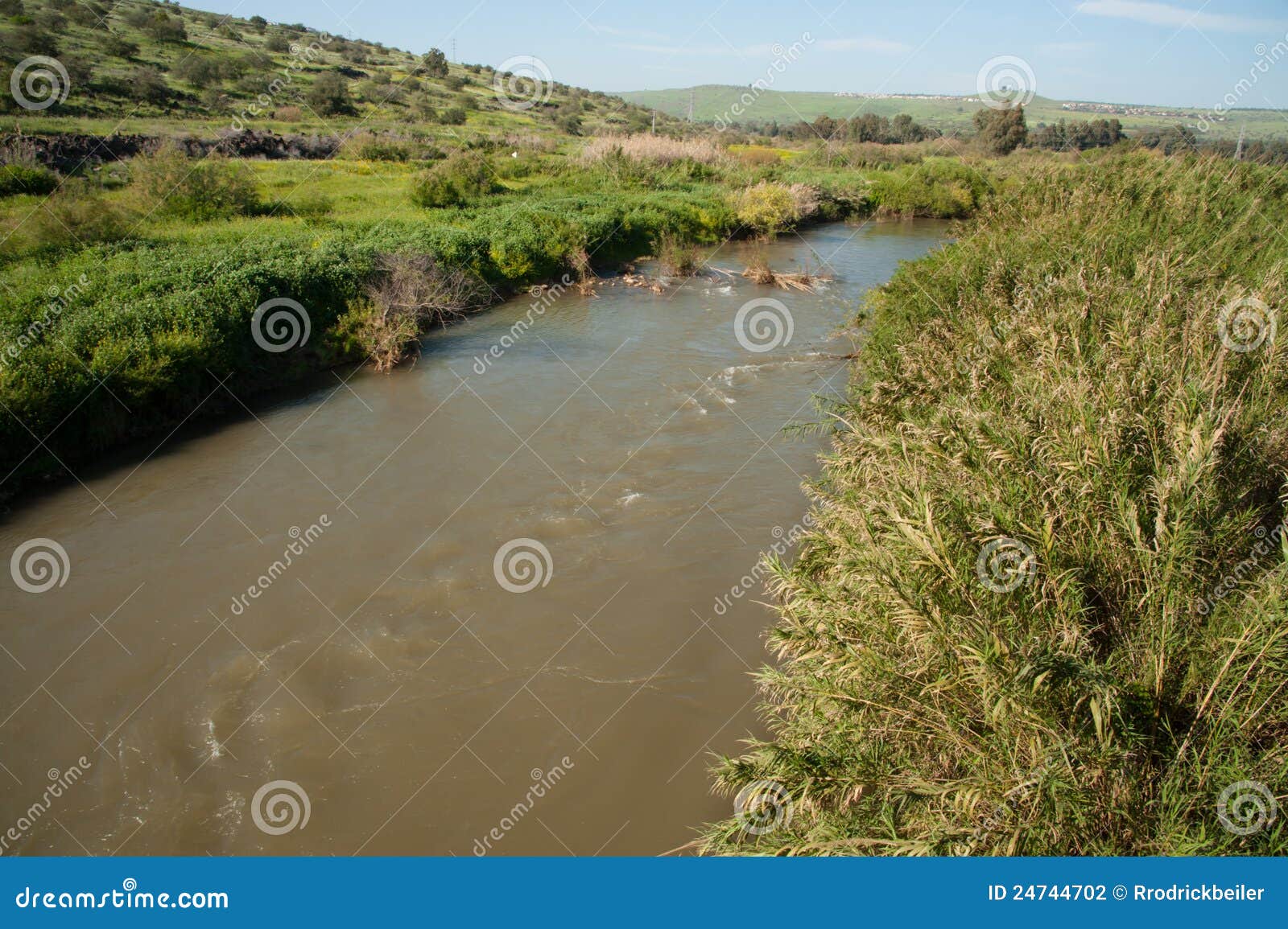 Fluss Jordan stockfoto. Bild von schlammig, querneigung - 24744702