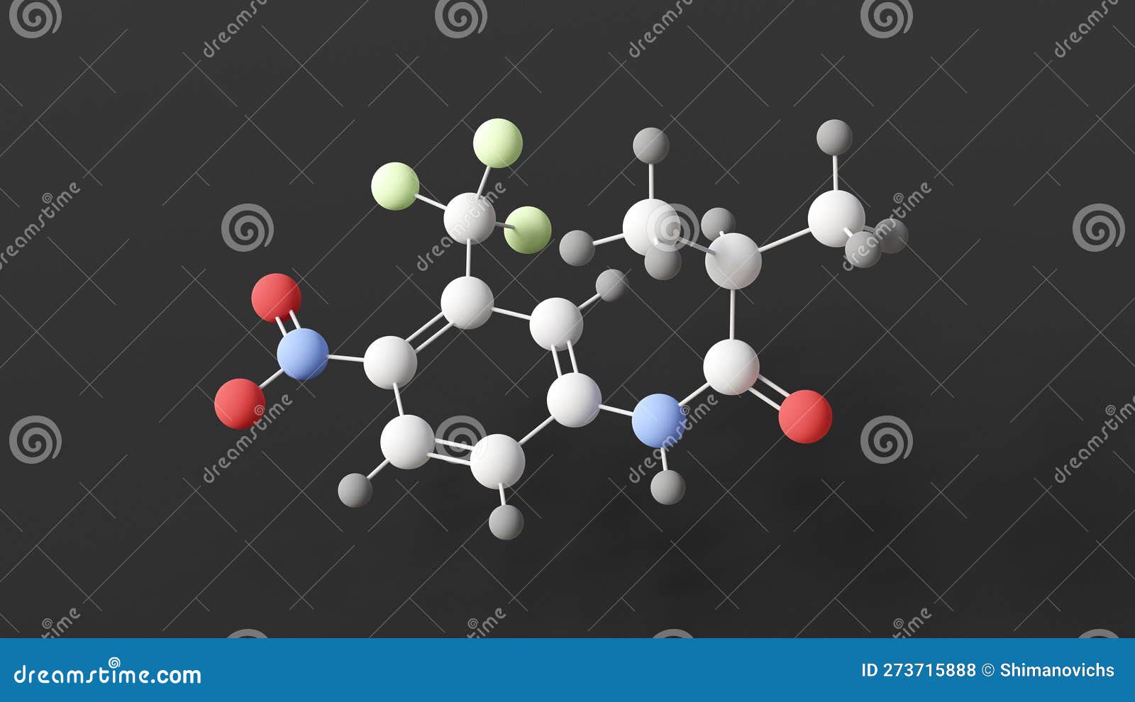 Flutamide Molecule, Molecular Structure, Eulexin, Ball and Stick 3d ...