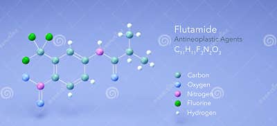 Flutamide Molecule, Molecular Structures, Antineoplastic Agents, 3d ...