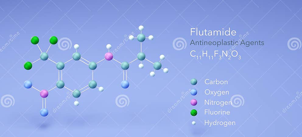 Flutamide Molecule, Molecular Structures, Antineoplastic Agents, 3d ...