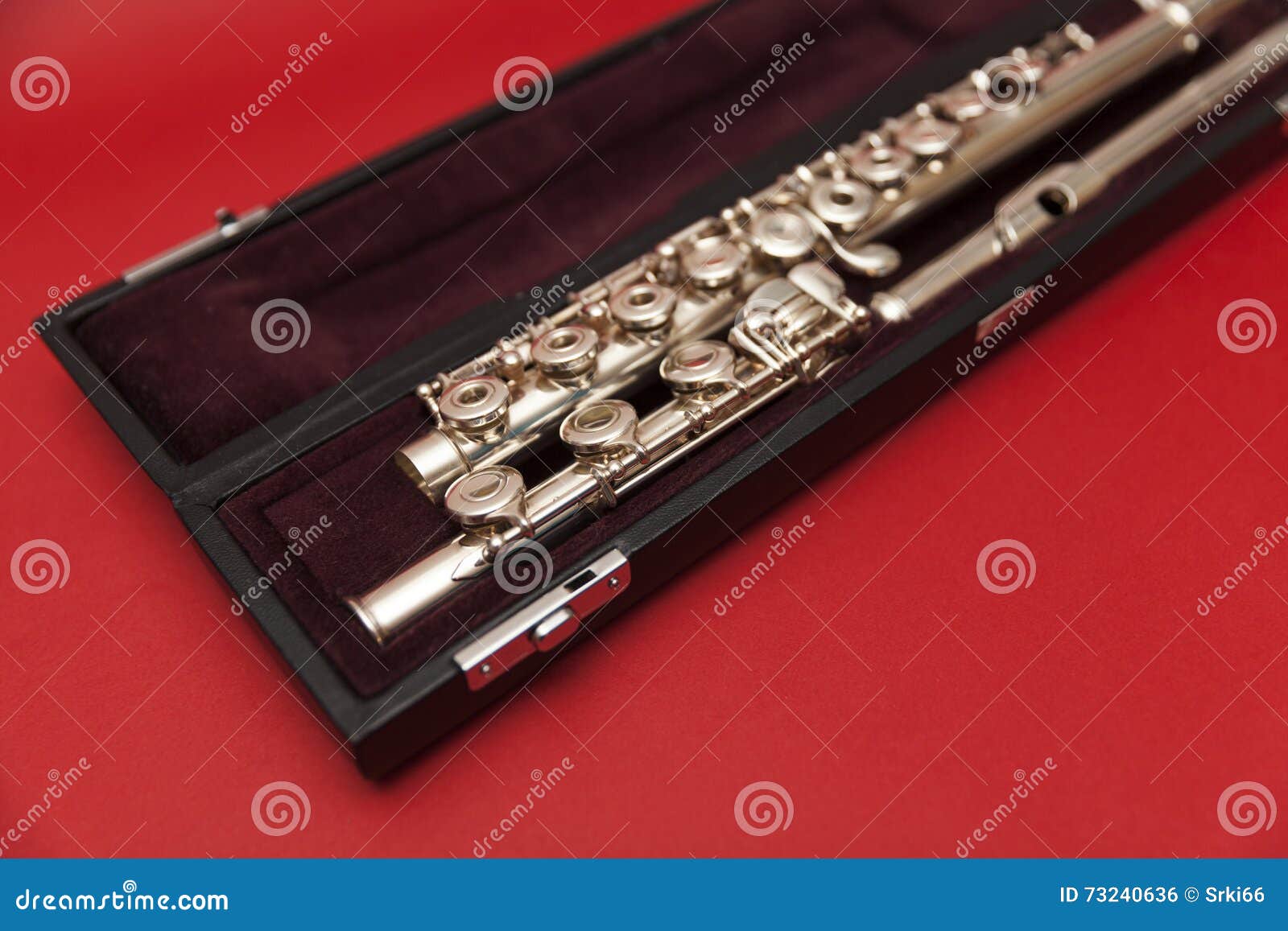 Flute in a black box stock photo. Image of close, beautiful - 73240636
