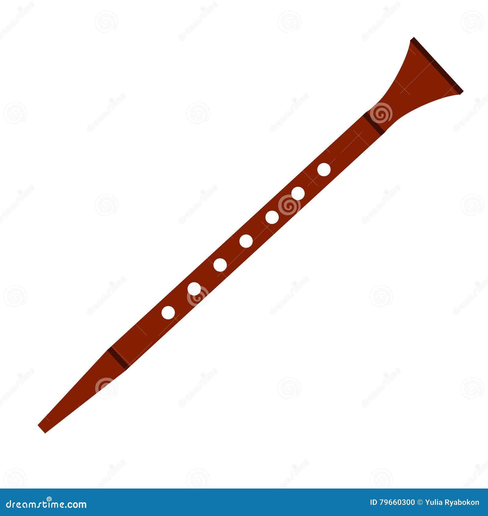 Flute Flat Icon. Flageolet Vector Illustration Isolated On White ...