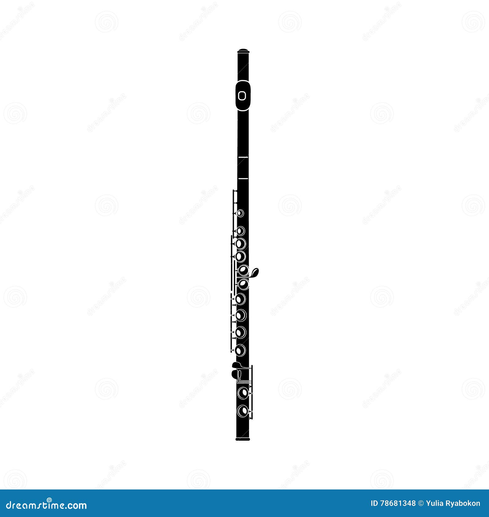 Flute Icon, Black Simple Style Stock Vector - Illustration of piccolo ...