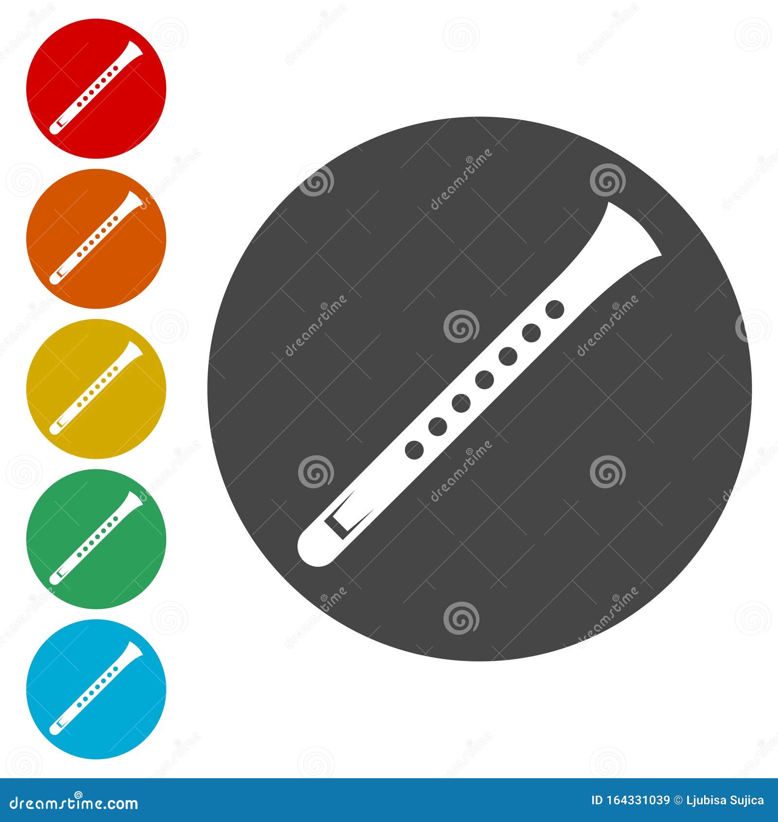 Flute Icons Set - Vector Illustration Stock Vector - Illustration of ...