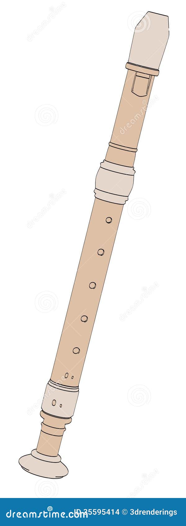 Flute instrument stock illustration. Illustration of musical - 35595414