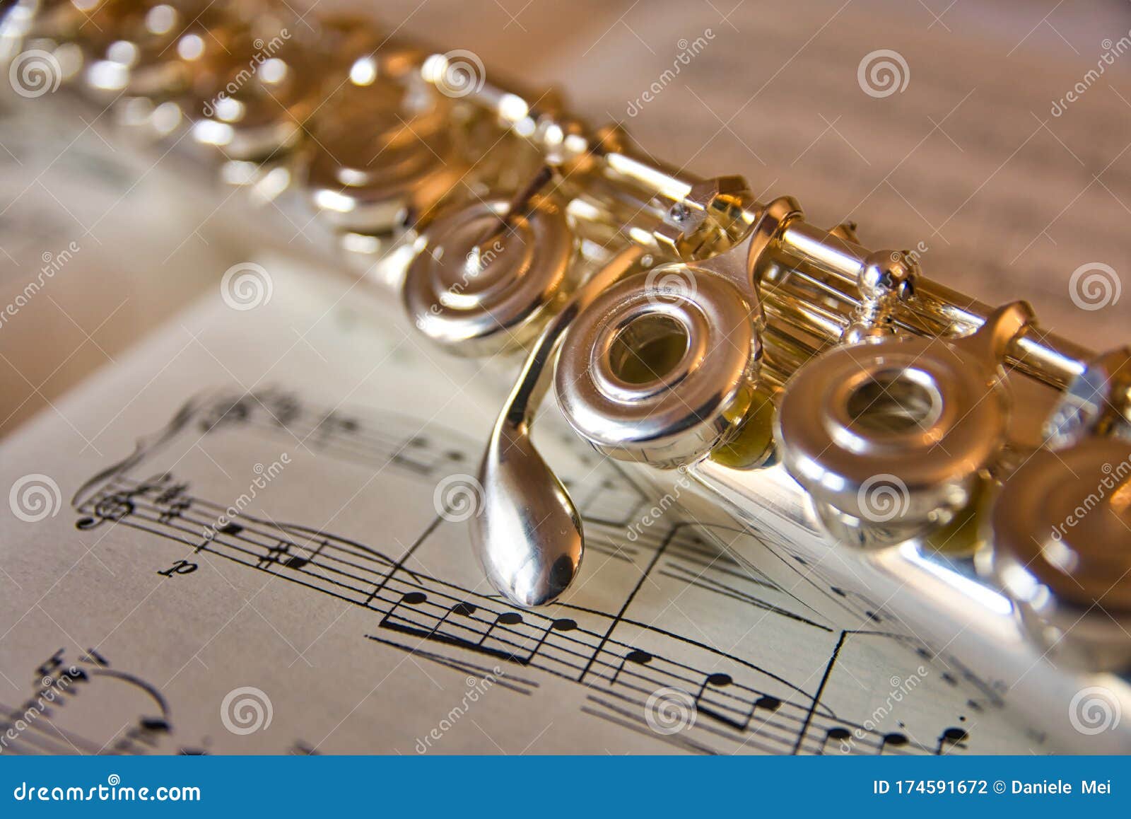 Flute Instrument on the Note Stock Photo - Image of artistic, isolated ...