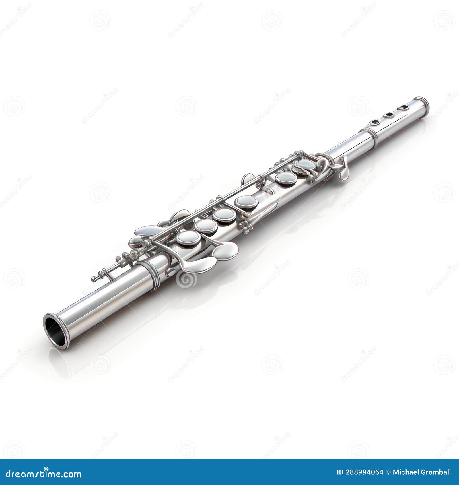 Flute Isolated on White Created with Generative AI. Silver Flute ...