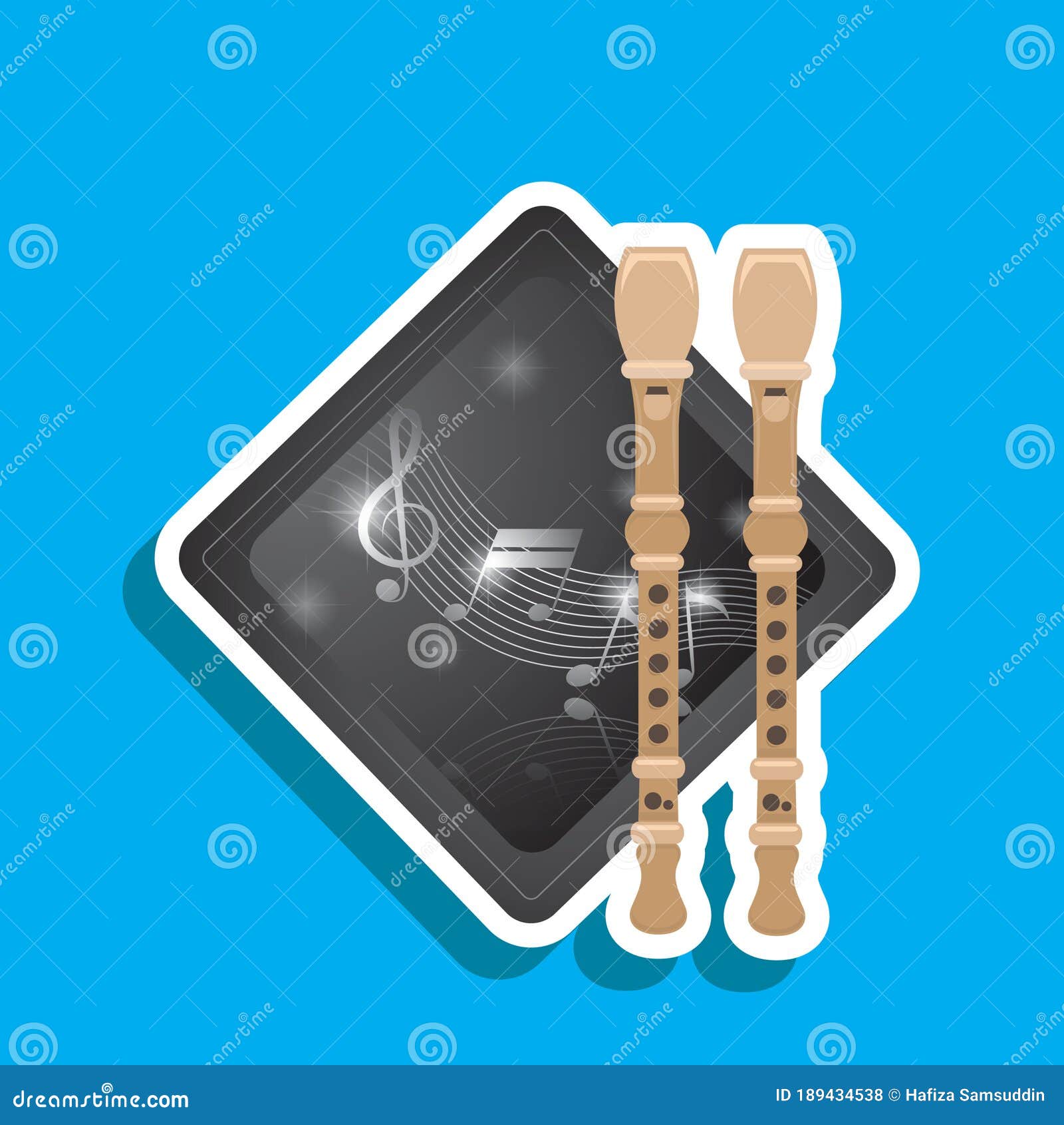 Flute Label. Vector Illustration Decorative Design Stock Vector ...