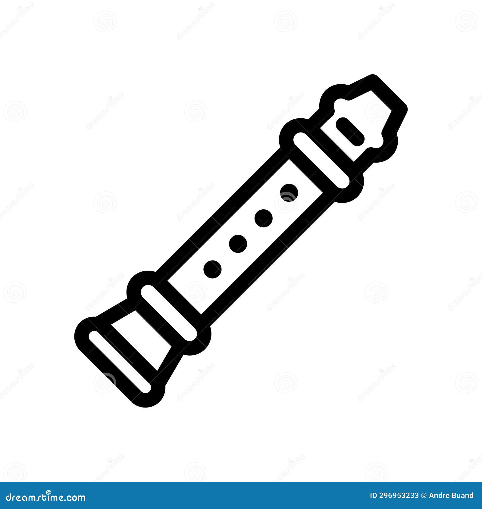 Flute Line Icon Flageolet Vector Illustration Isolated On White