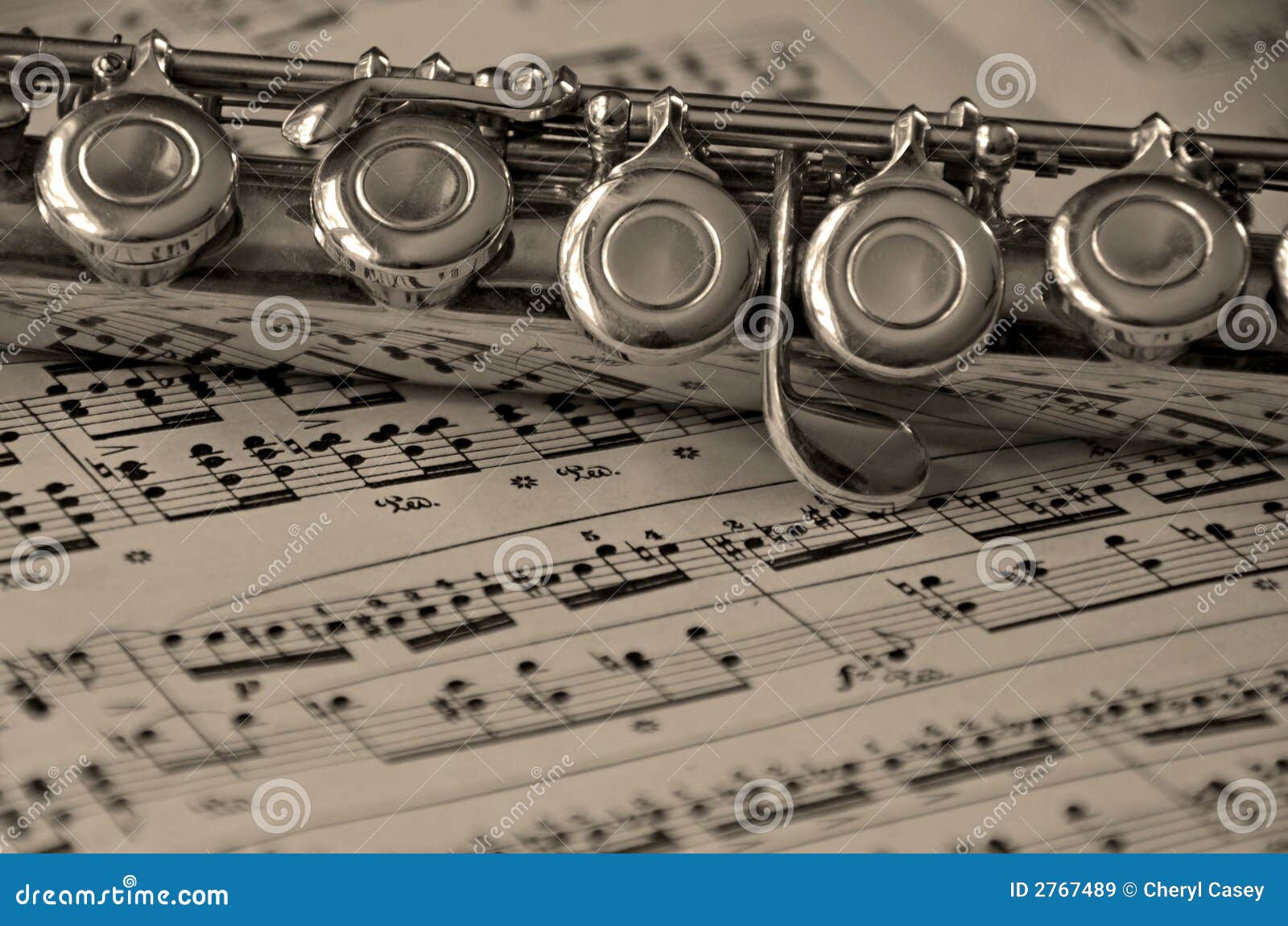 Flute on Music stock image. Image of classic, play, musical - 2767489