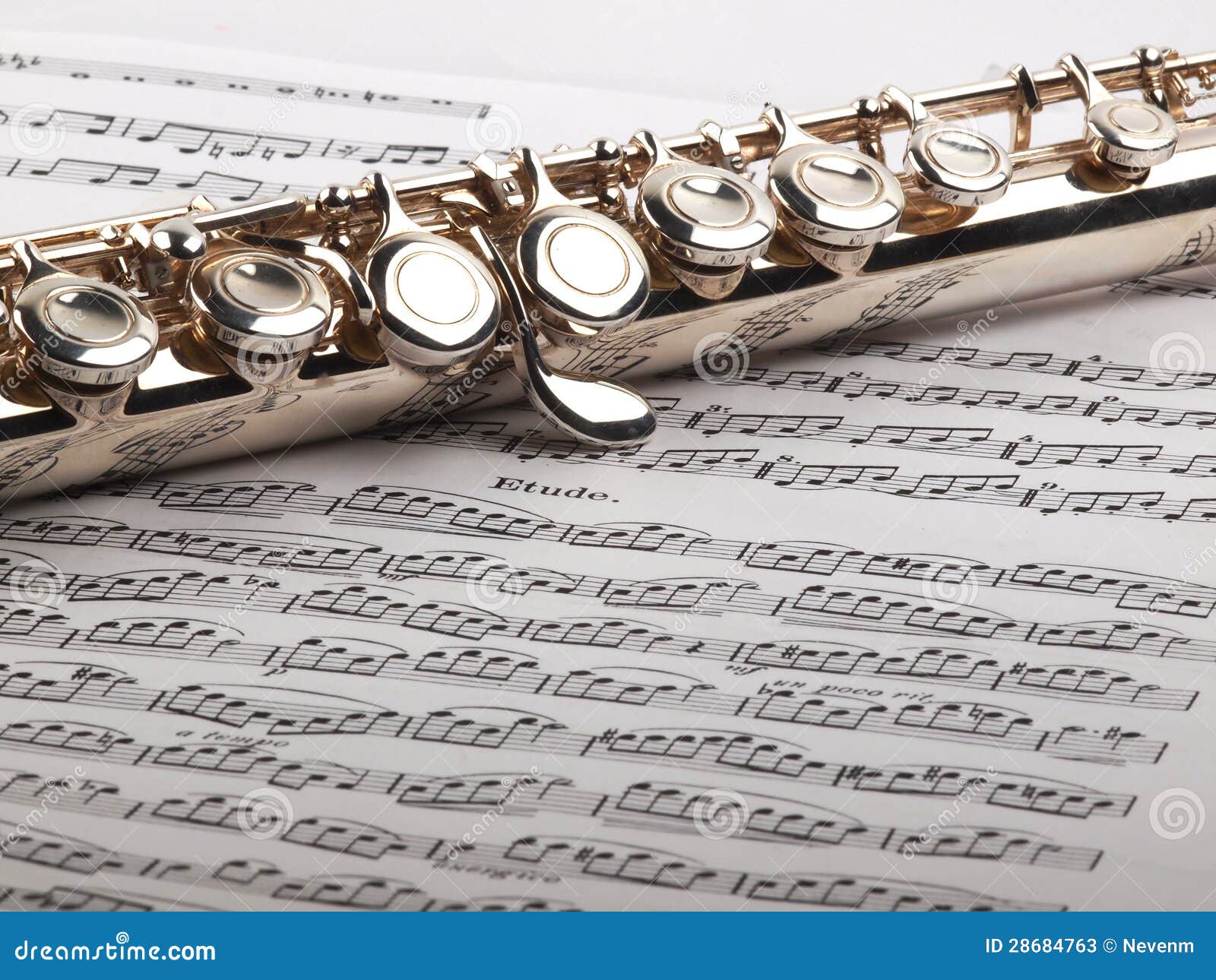 Flute and notes stock image. Image of rehearsal, clef - 28684763