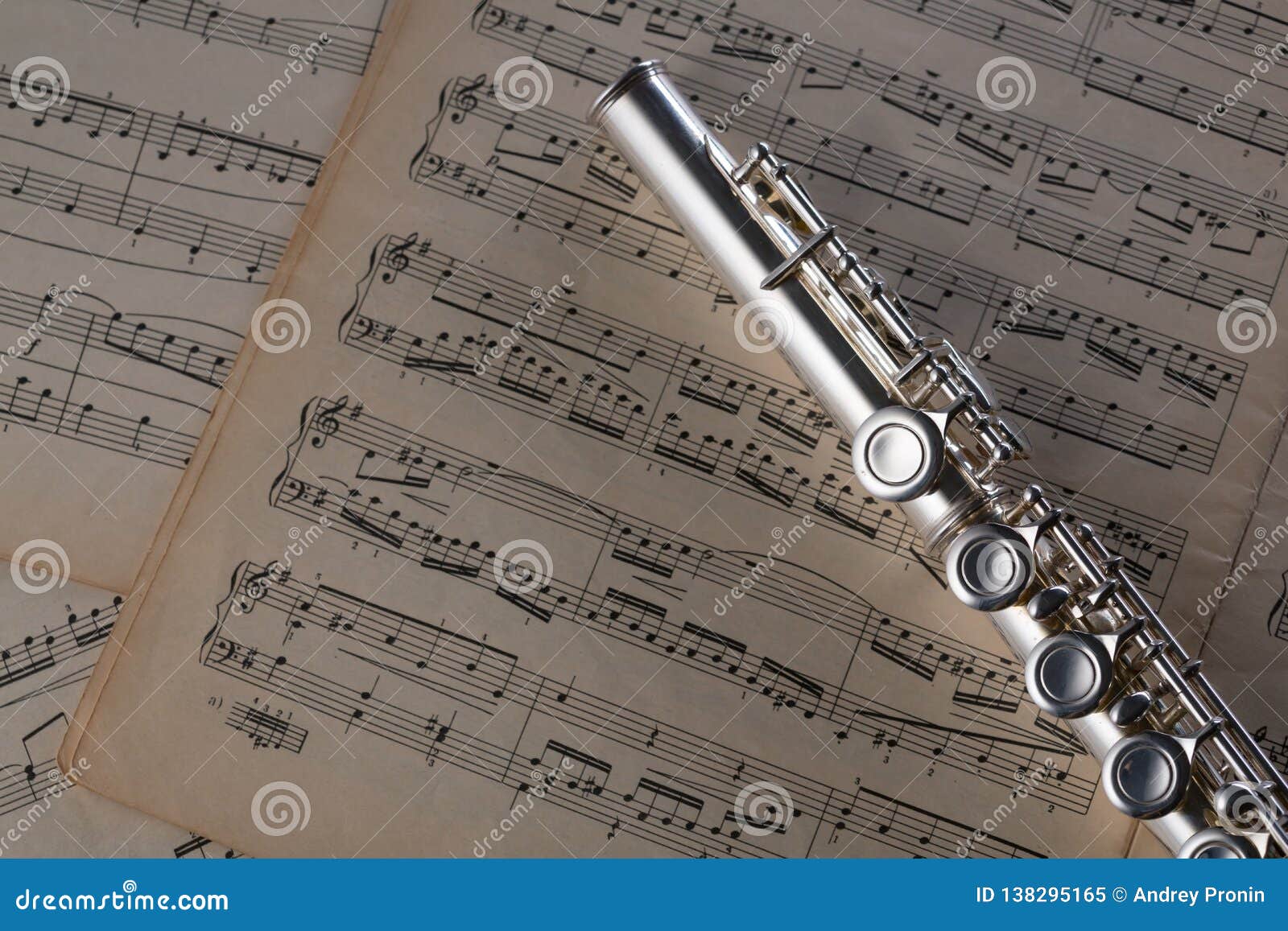 Flute on Old Notes Background for Graphic and Web Design, Modern ...