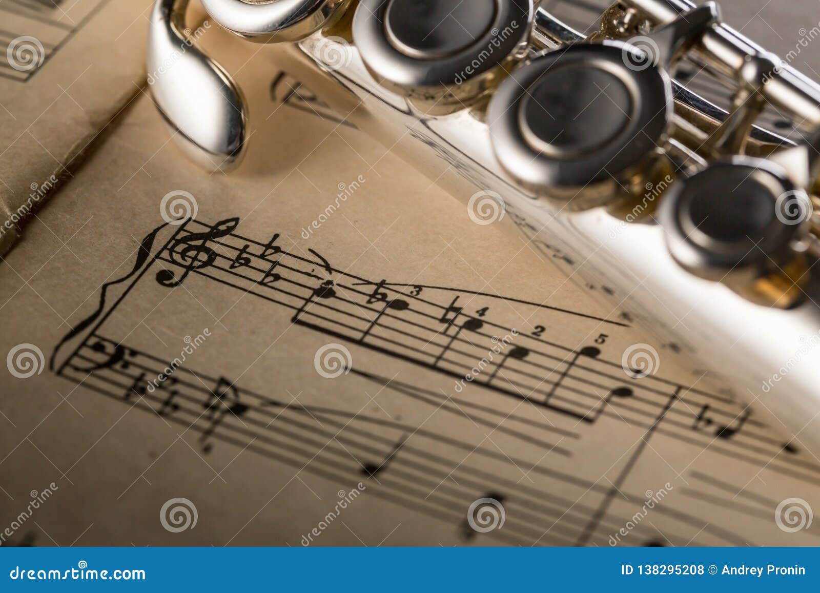 Flute on Old Notes Background for Graphic and Web Design, Modern ...