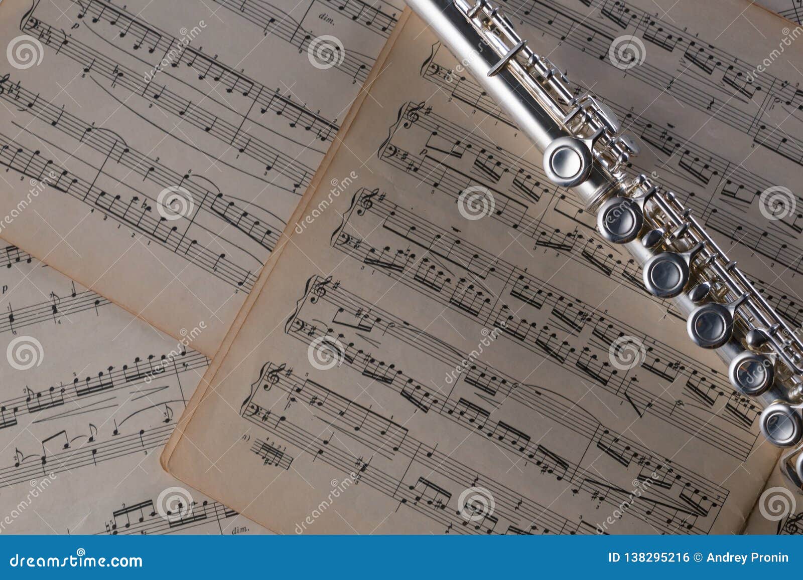 Flute on Old Notes Background for Graphic and Web Design, Modern ...