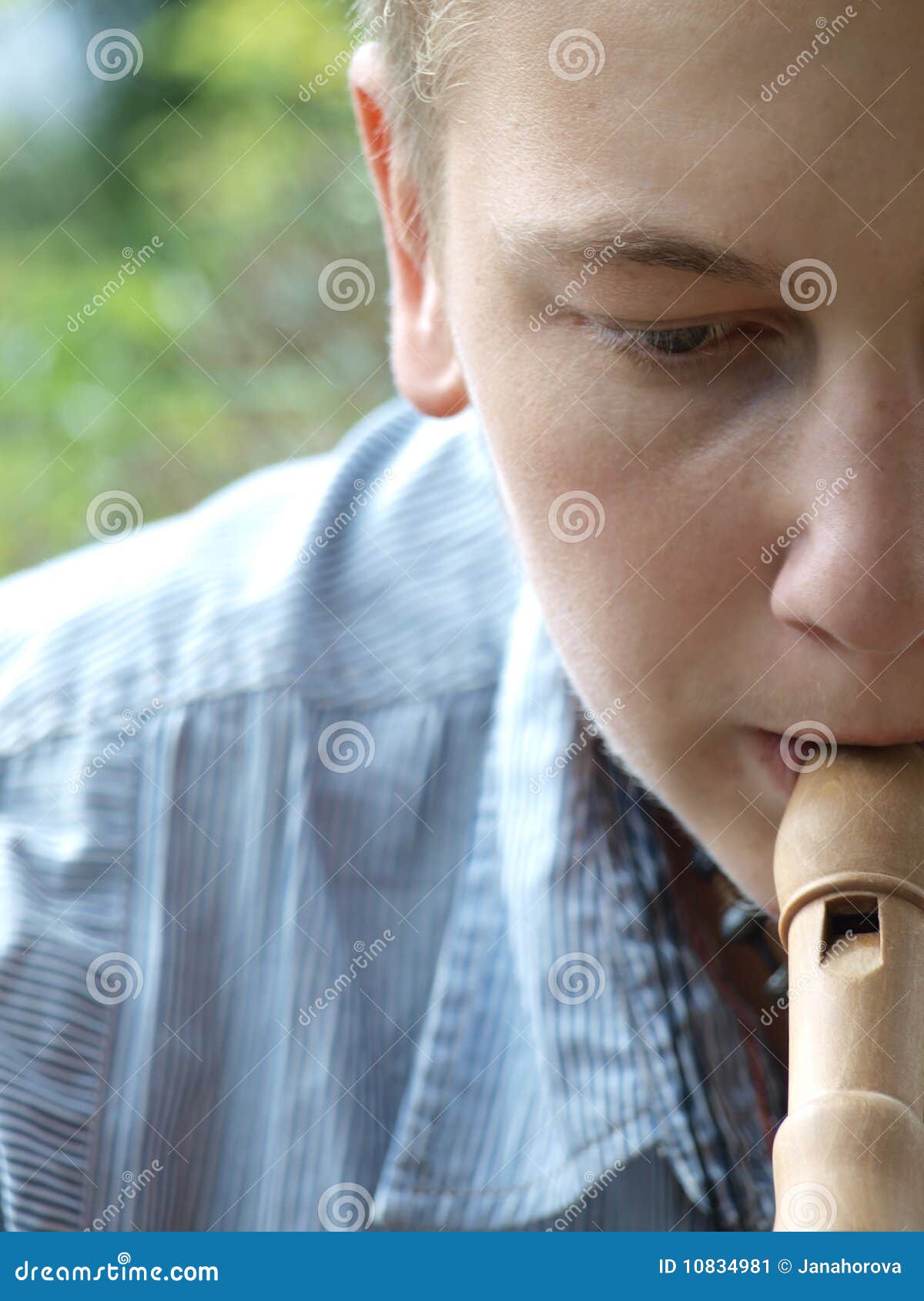 Flute play portrait detail stock image. Image of caucasian - 10834981