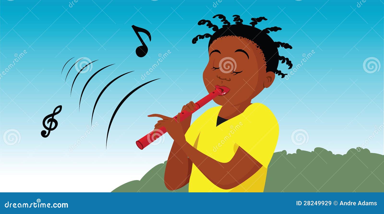 Cartoon Flute Player