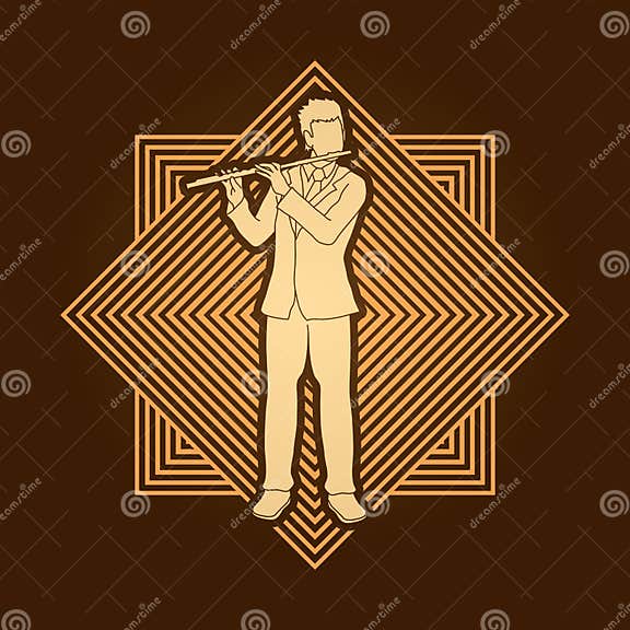 Flute player stock vector. Illustration of luxury, flute - 77131842
