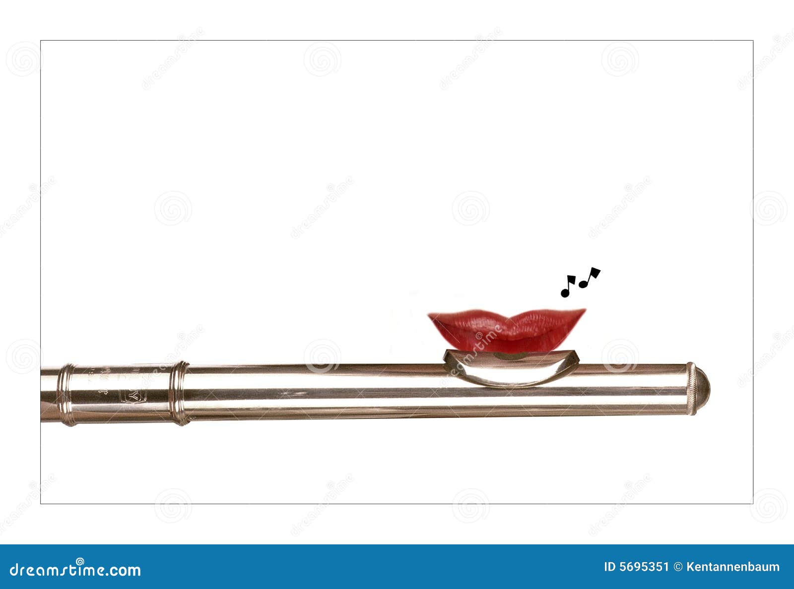 Flute with red lips stock image. Image of photoshop, color - 5695351