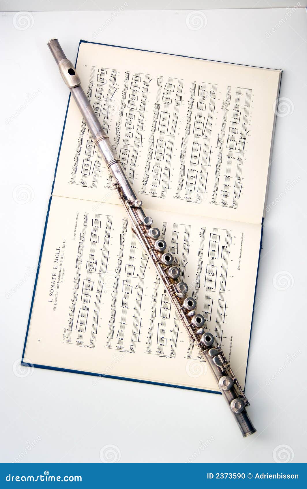 A flute on sheet music stock photo. Image of jazz, pitch - 2373590
