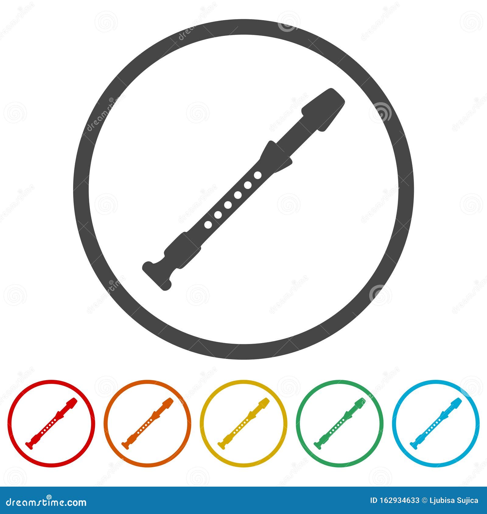 Flute Silhouette Icons Set - Illustration Stock Vector - Illustration ...