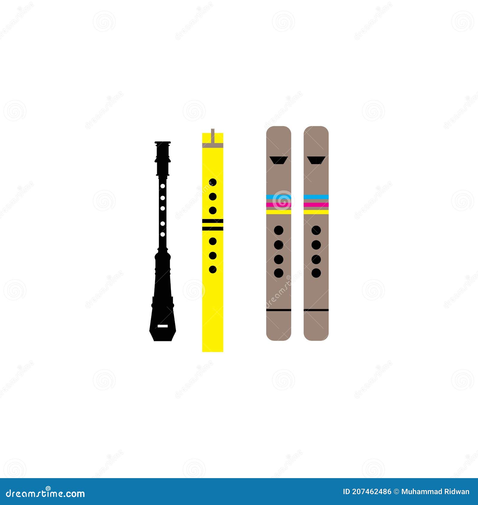 Flute vector design stock vector. Illustration of festival - 207462486