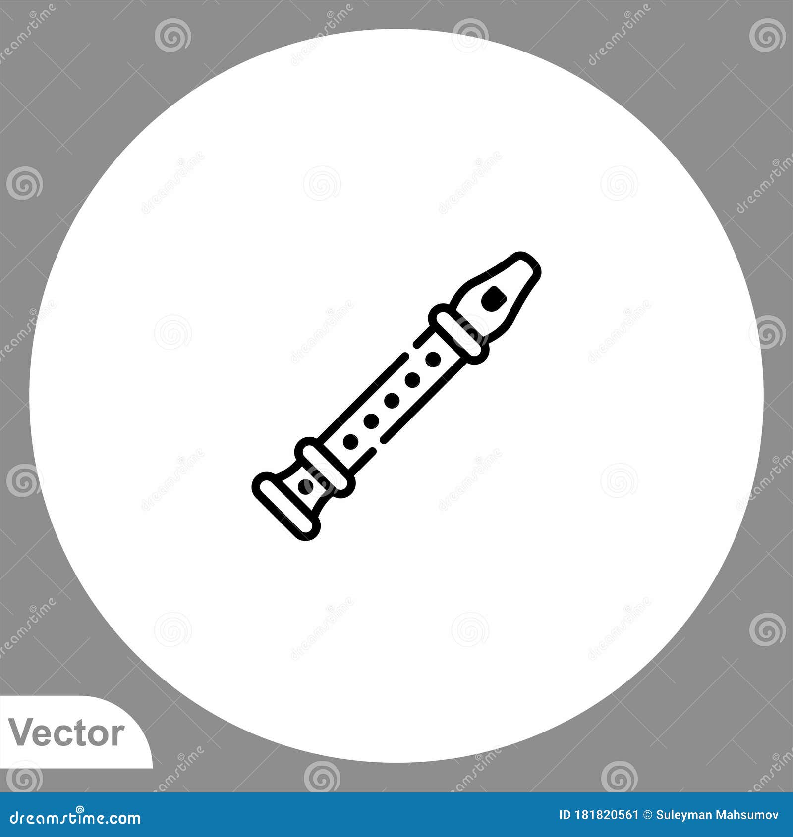 Flute Vector Icon Sign Symbol Stock Vector - Illustration of abstract ...