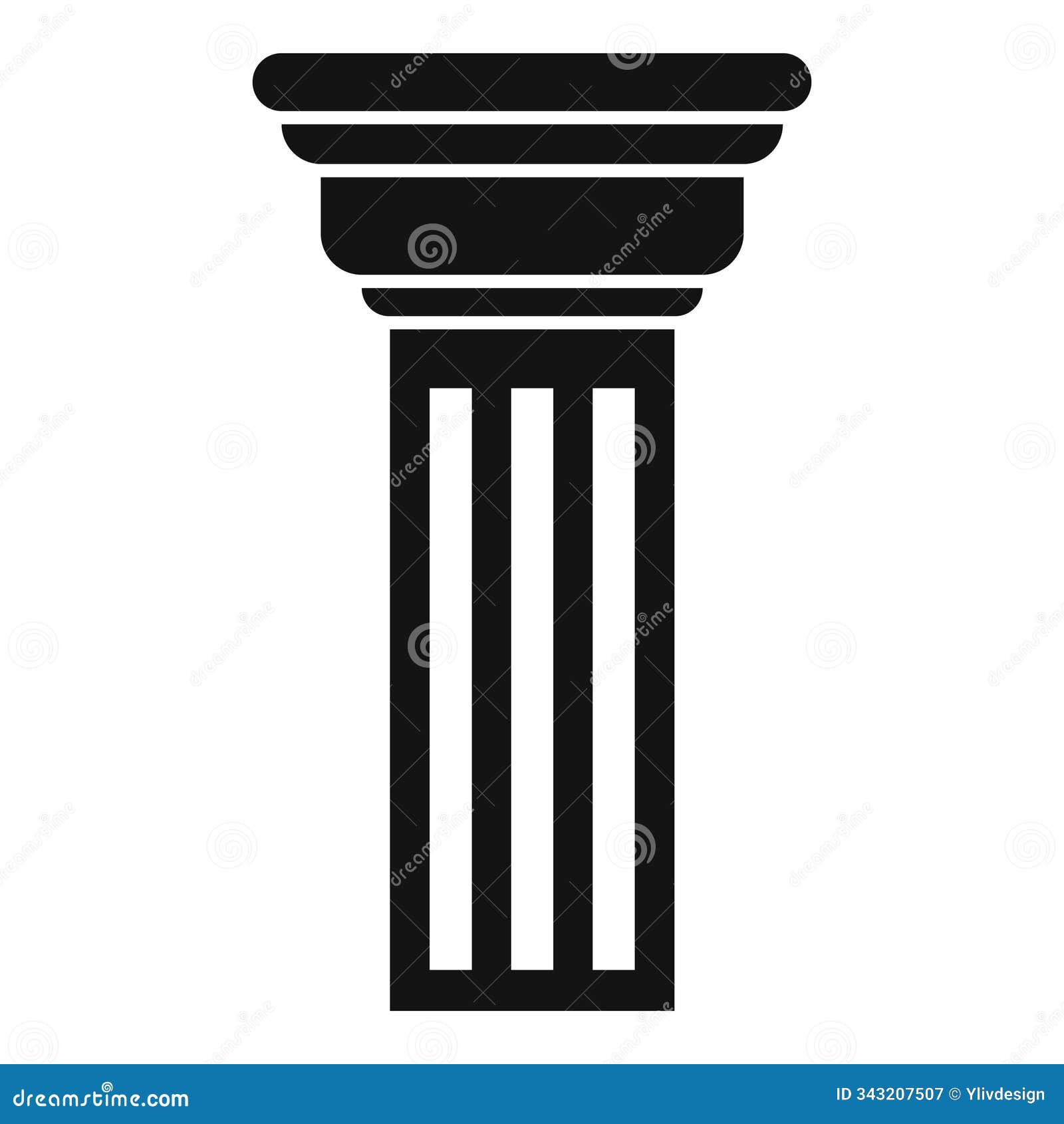 Fluted Column with Capital Representing Classical Architecture Stock ...