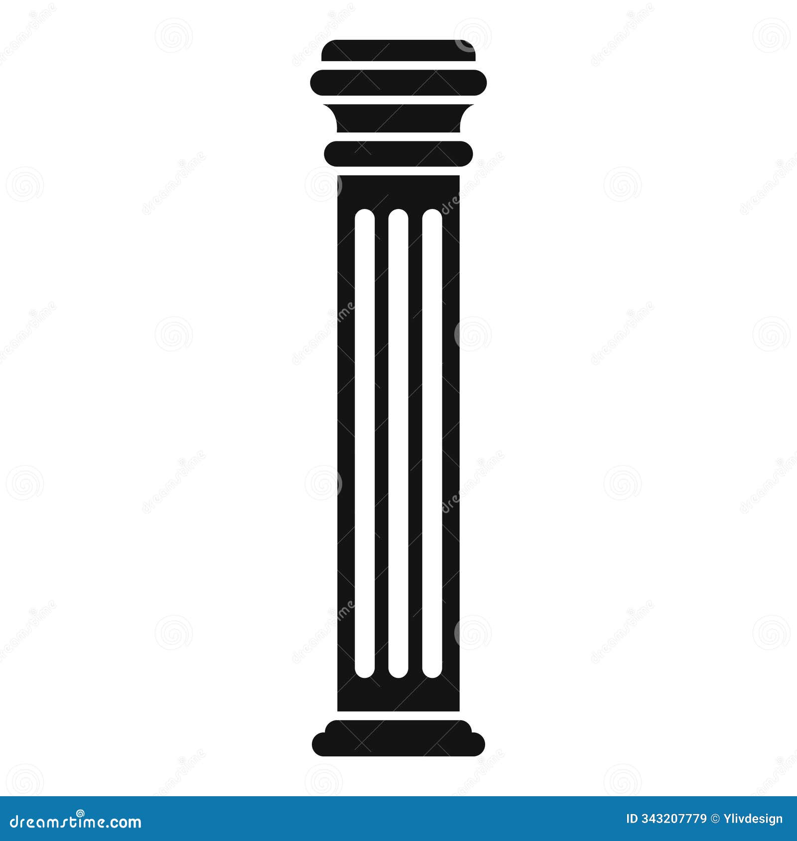 Fluted Column Standing Tall Representing Classical Architecture Stock ...
