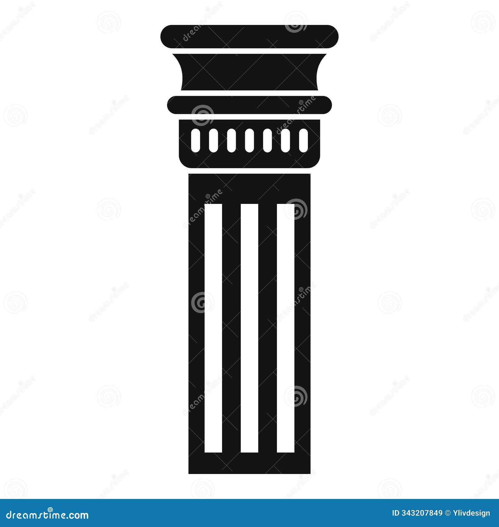 Fluted Column Icon Representing Classical Architecture And History ...
