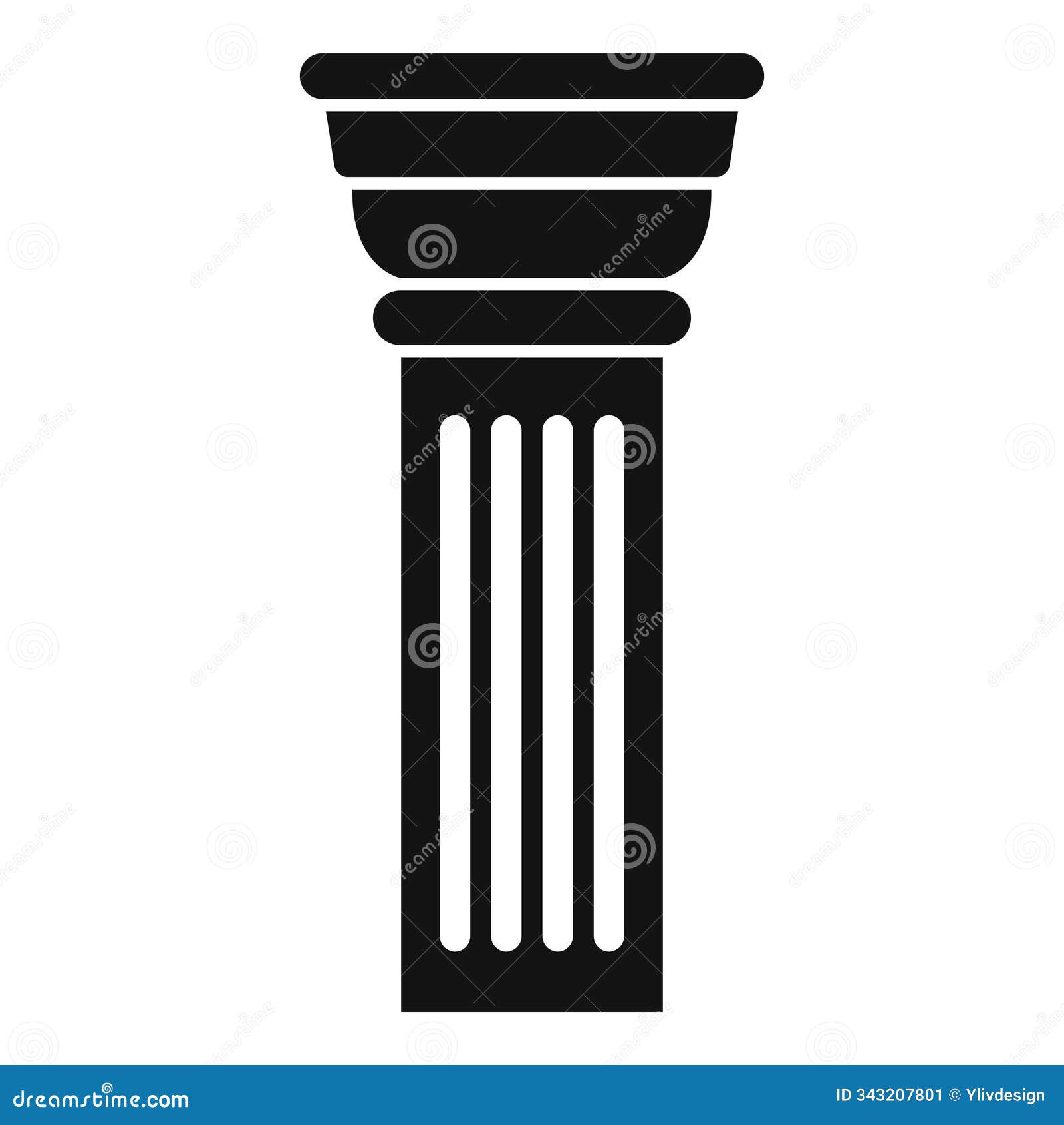 Fluted Column Icon Representing Classical Architecture And History ...