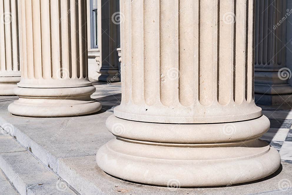 Fluted Greek Stone Columns stock image. Image of government - 140428433