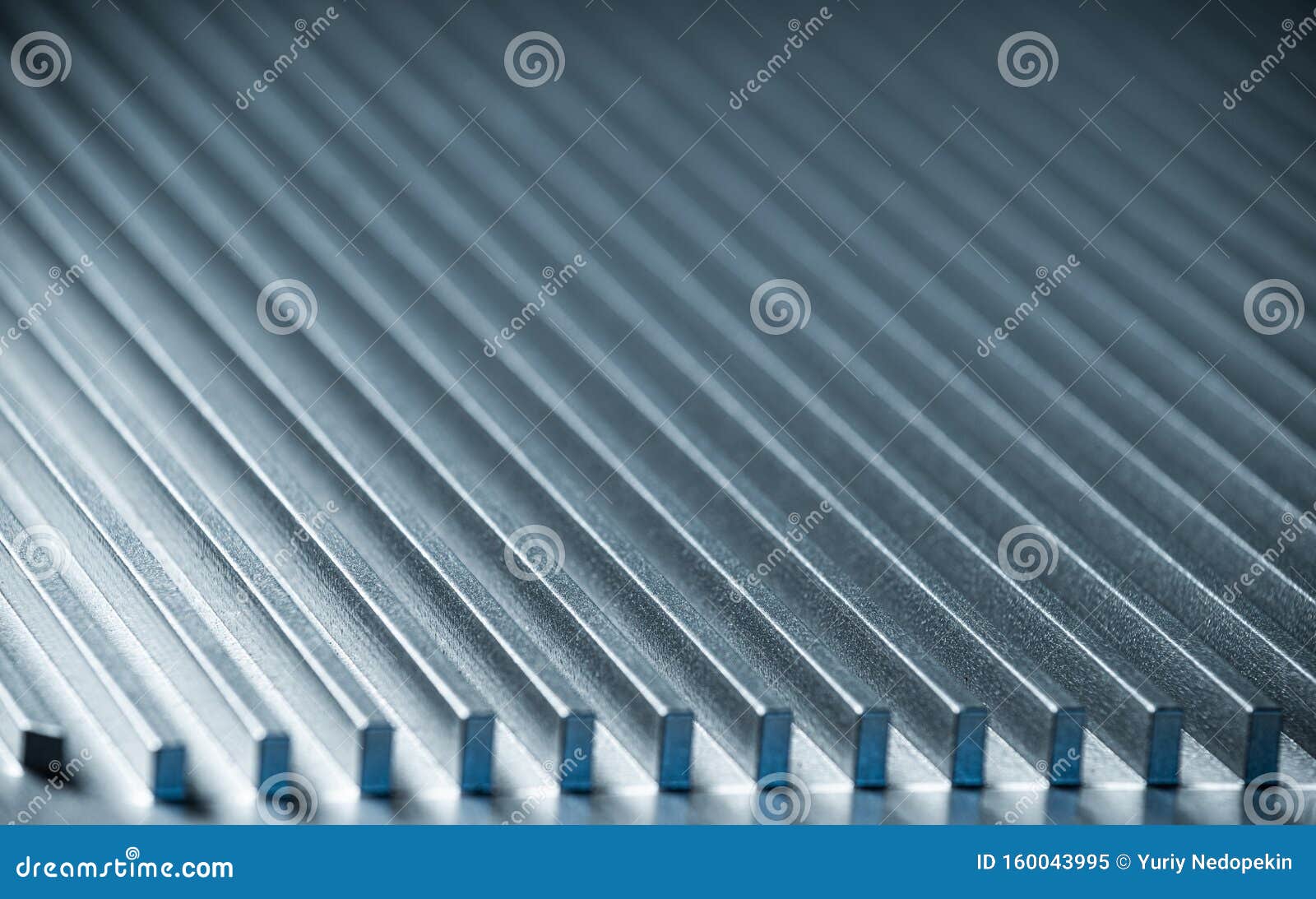 Fluted Metal Surface Next To a Control Panel Stock Image - Image of ...