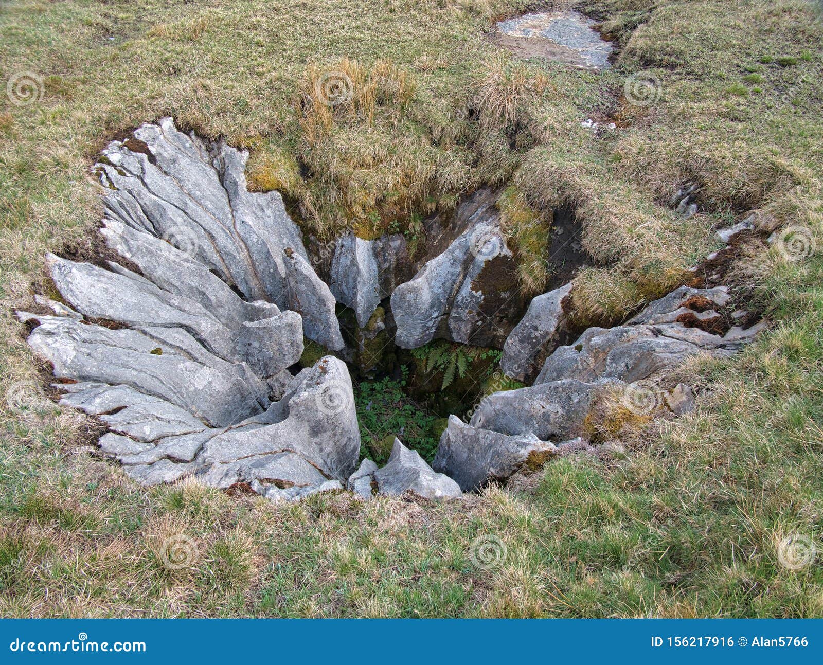 A Fluted Shake Hole / Solution Doline Stock Photo - Image of wernside ...