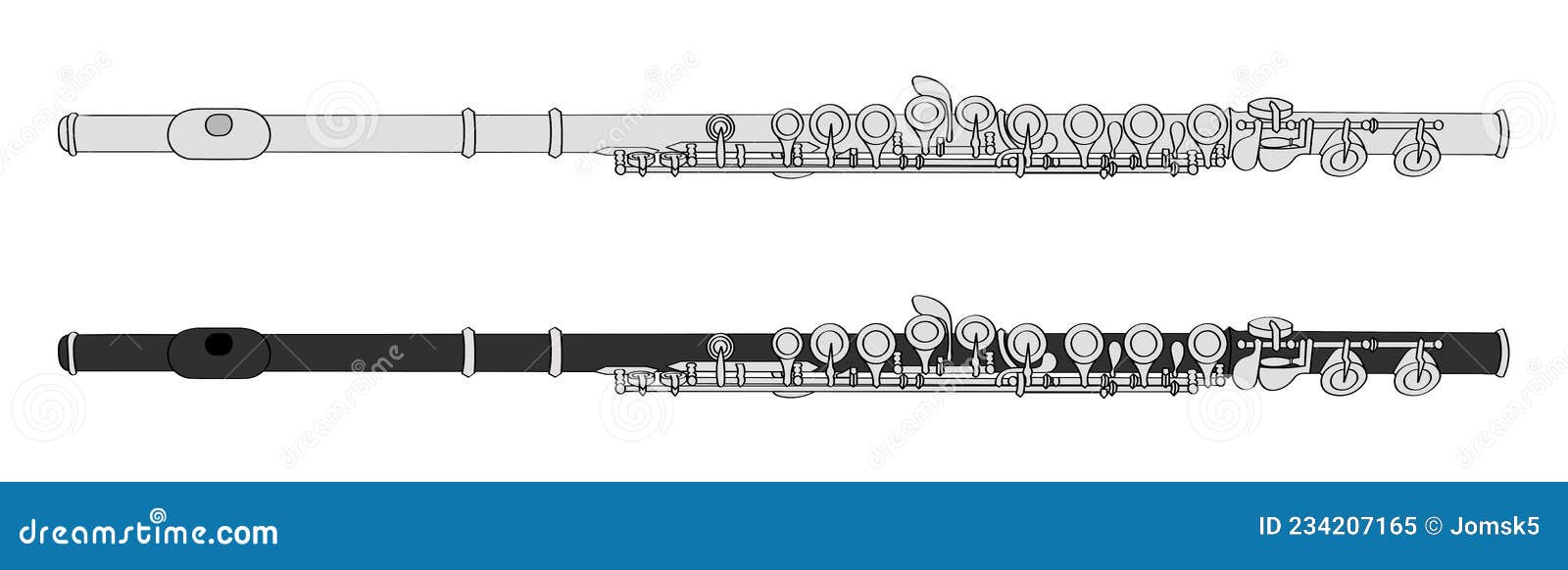Flutes vector set stock vector. Illustration of metal - 234207165