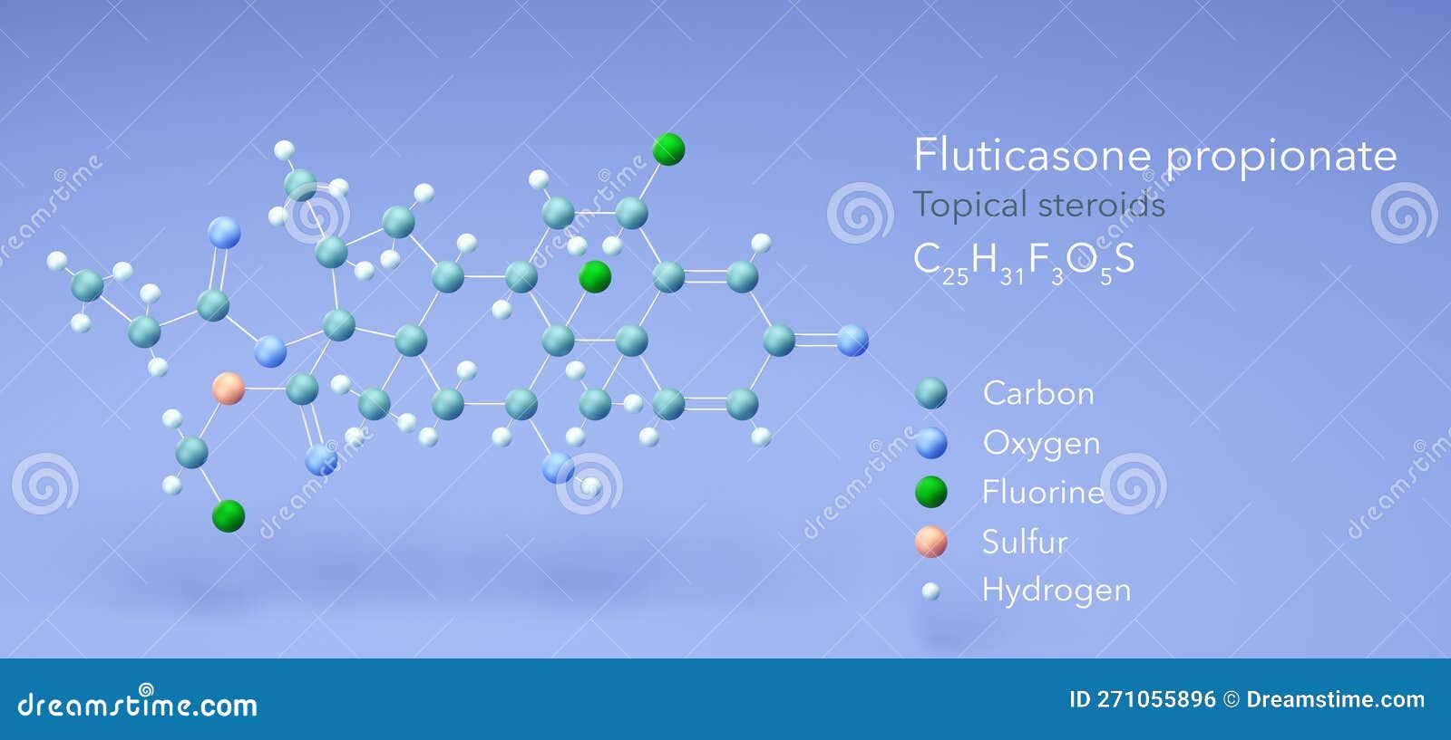 Fluticasone Propionate Molecule, Molecular Structures, Topical Steroids ...