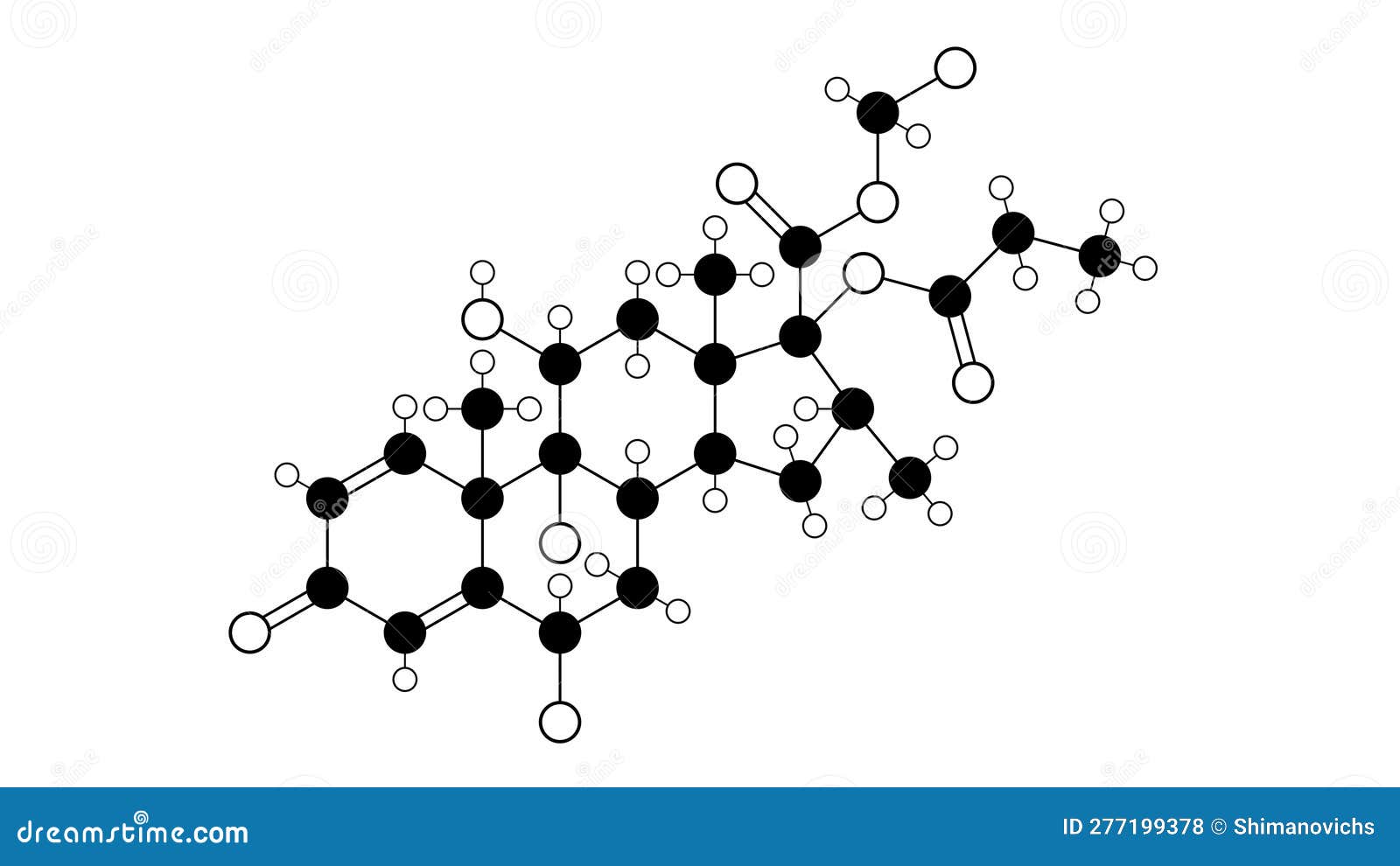 Fluticasone Propionate Molecule, Structural Chemical Formula, Ball-and ...