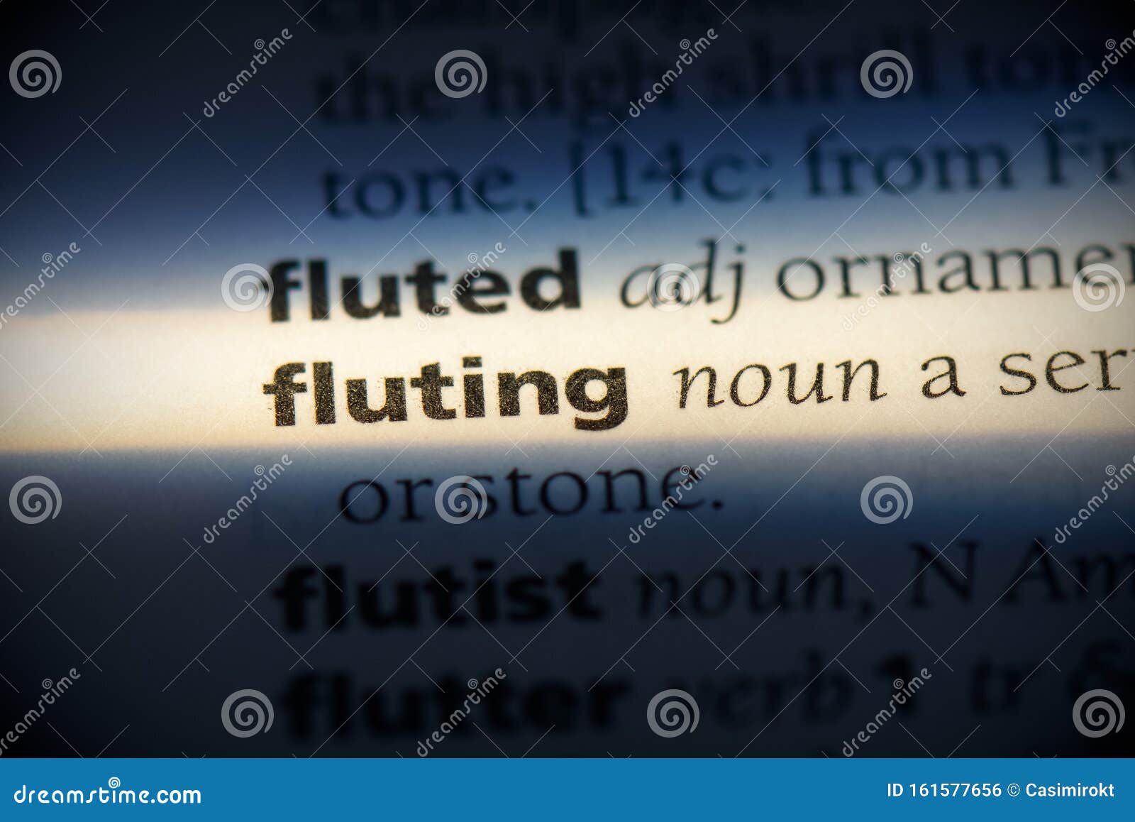Fluting stock photo. Image of english, etymology, detail - 161577656
