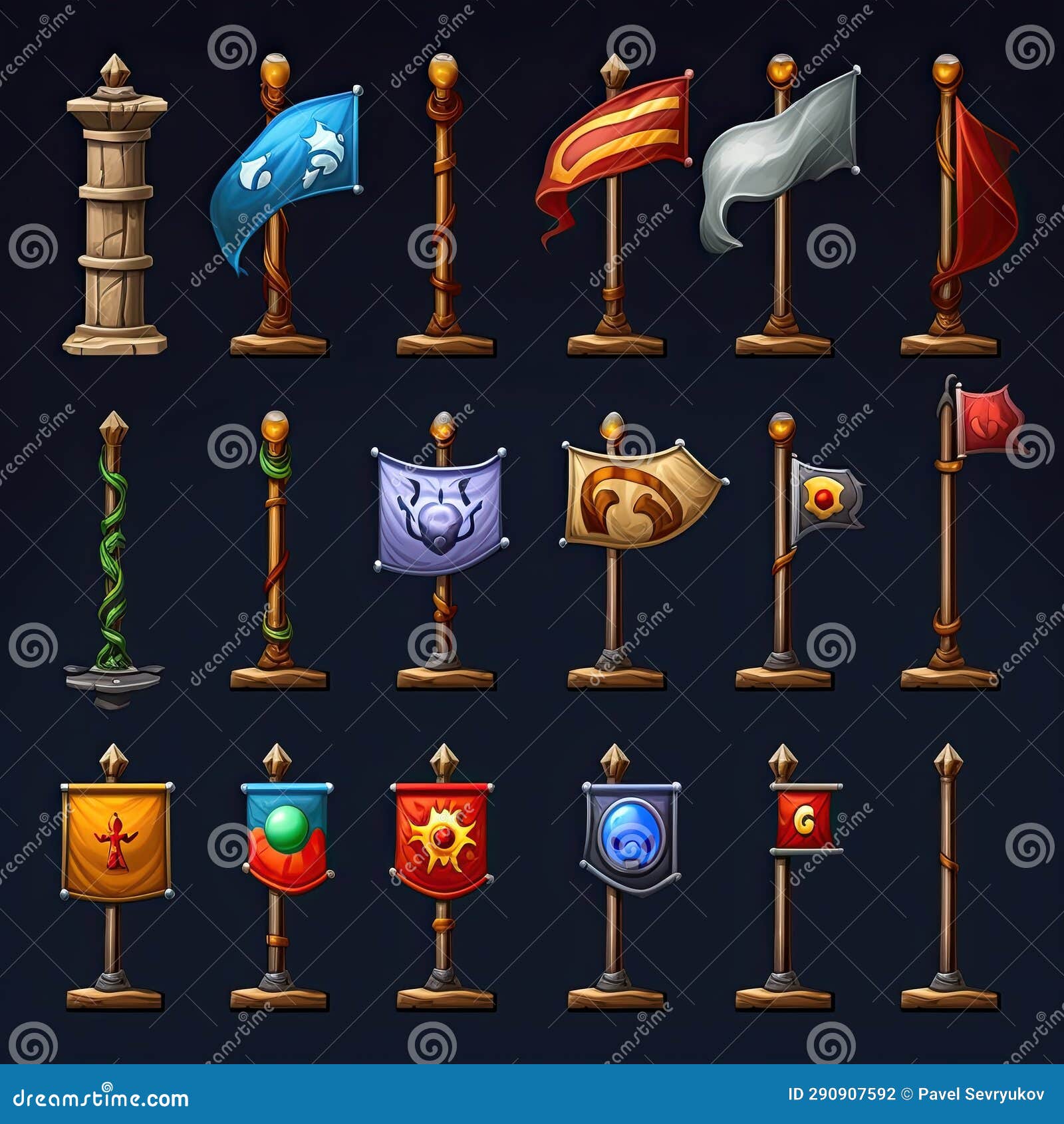 Flutter Flag Pole Game Ai Generated Stock Photo - Image of banner, flag ...