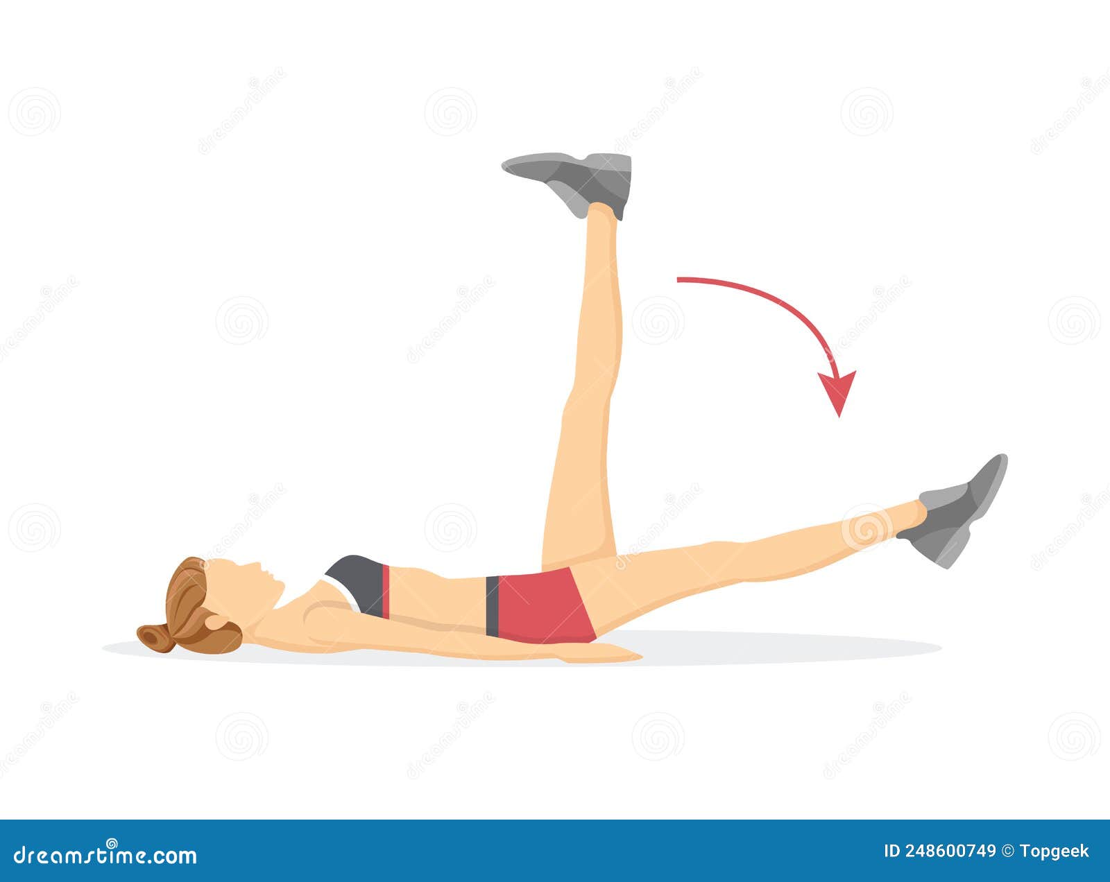 Flutter Kicks Tabata Exercise Vector Illustration Stock Illustration ...