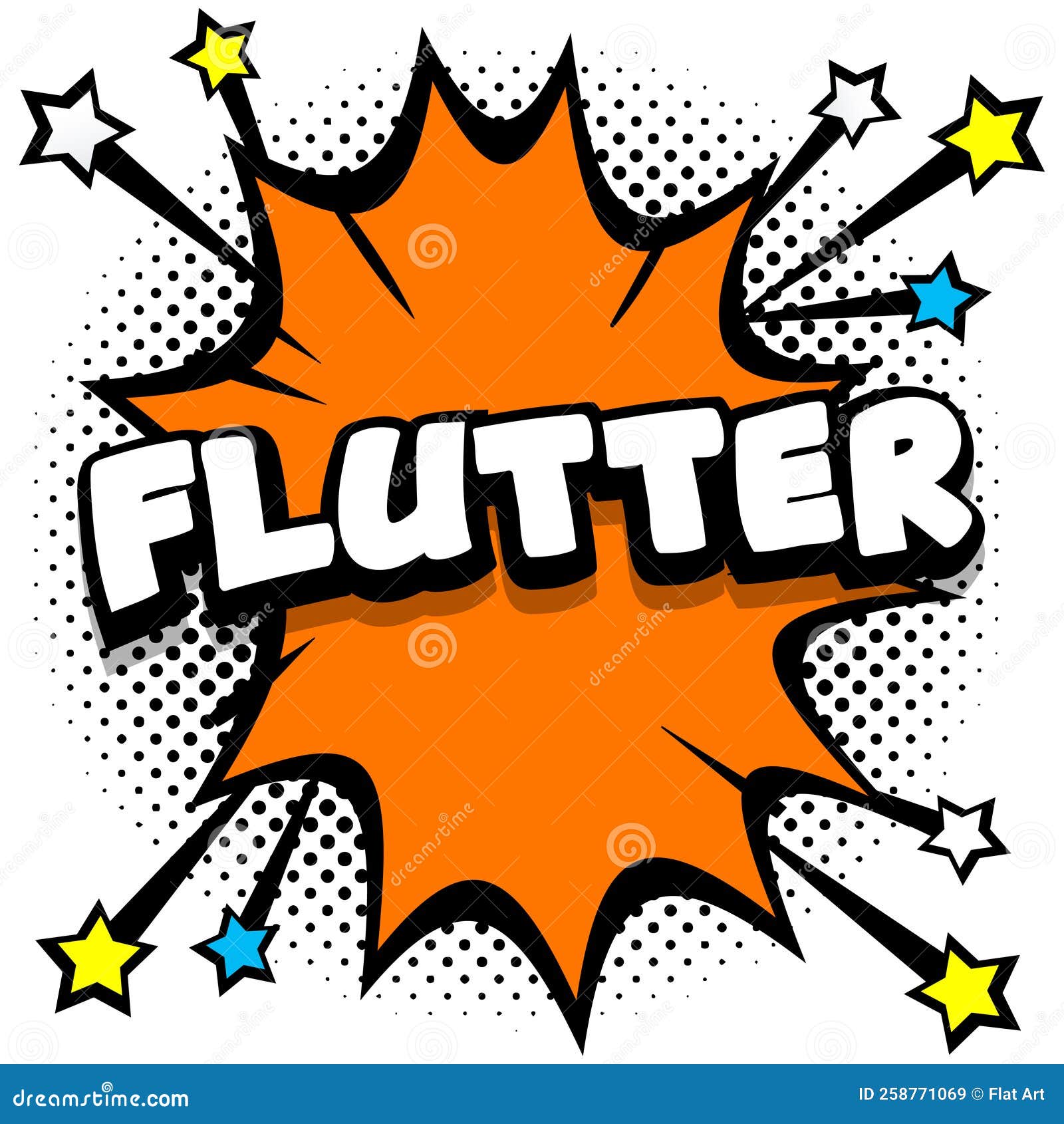 Flutter Comic Bright Template With Speech Bubbles On Colorful Frames ...