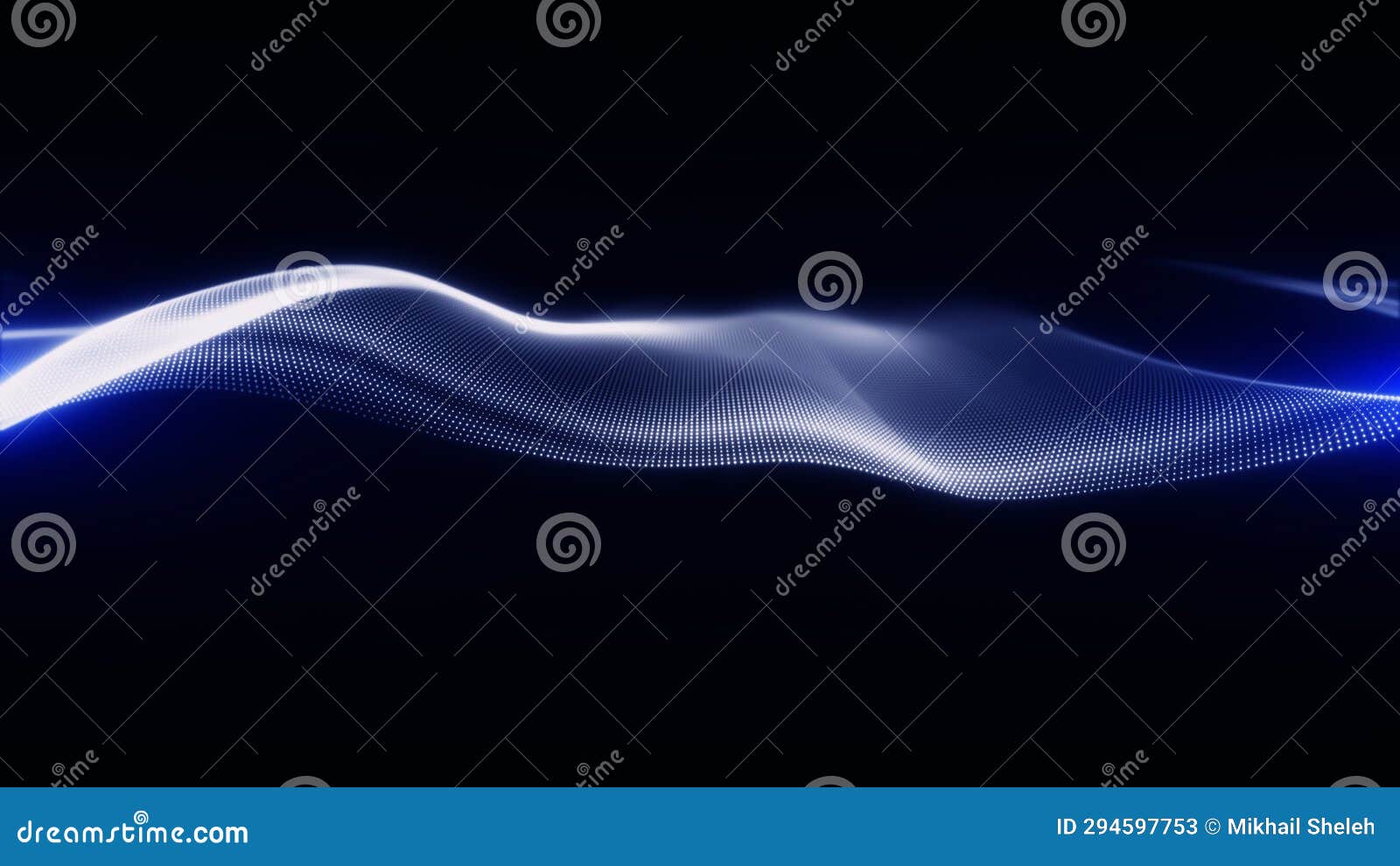 Fluttering Fabric Ribbon on Blue Background Stock Illustration ...